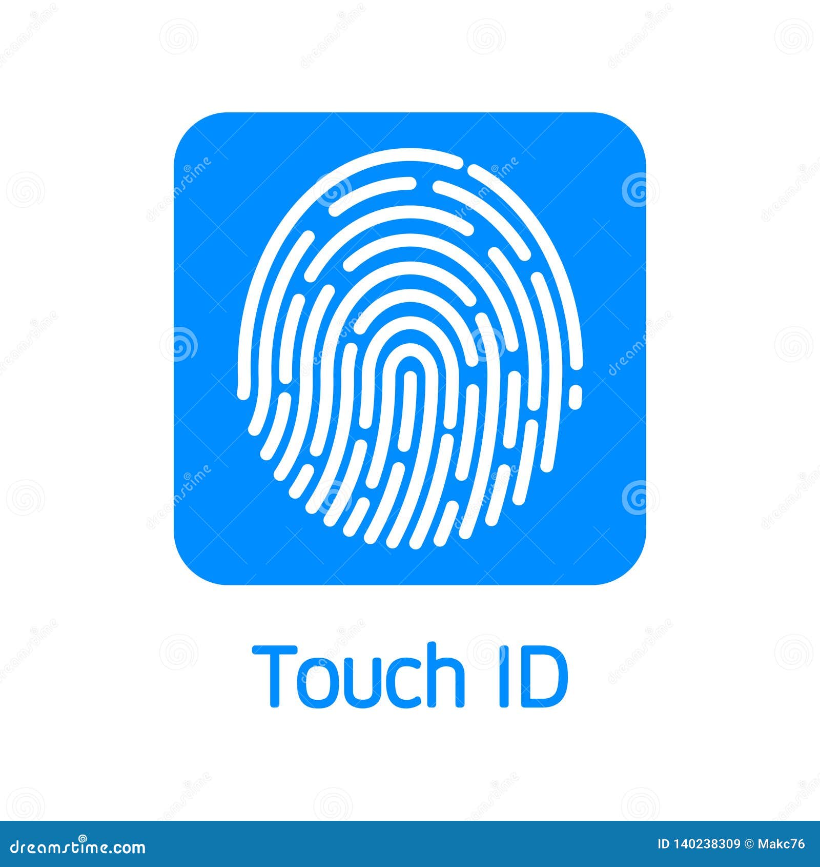Touch Id. Fingerprint Recognition. Vector Illustration Stock Vector ...