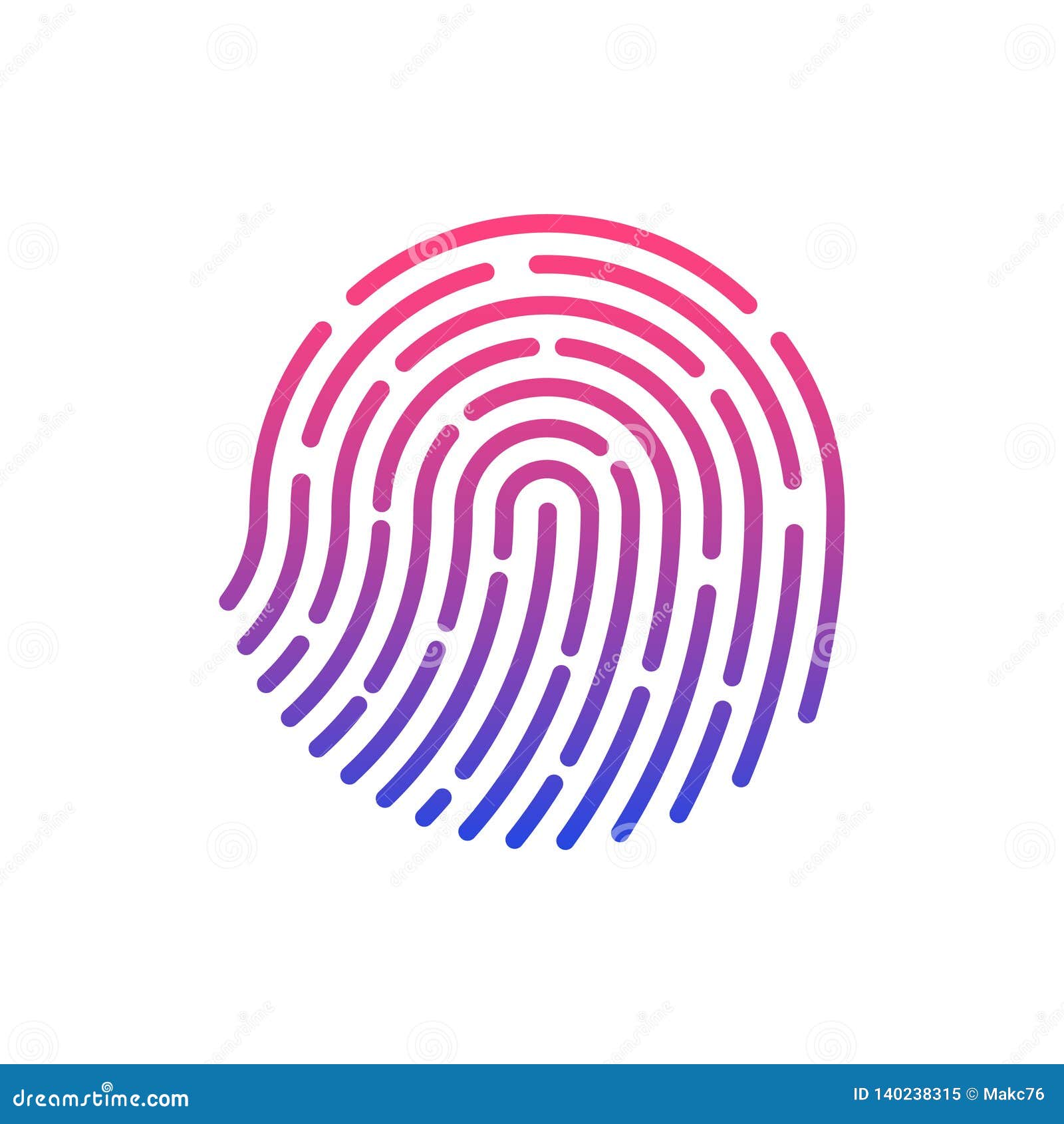 Touch Id. Fingerprint Recognition. Vector Illustration Stock Vector ...
