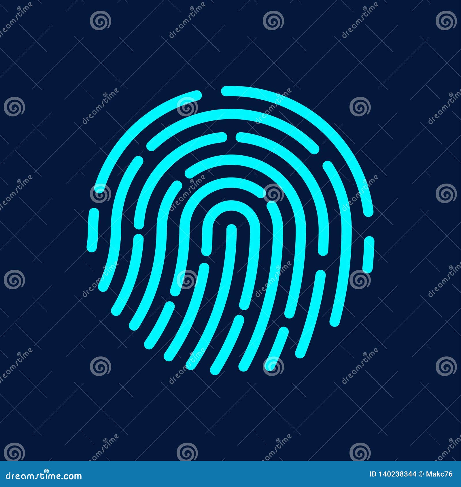 Touch Id. Fingerprint Recognition. Vector Illustration Stock Vector ...