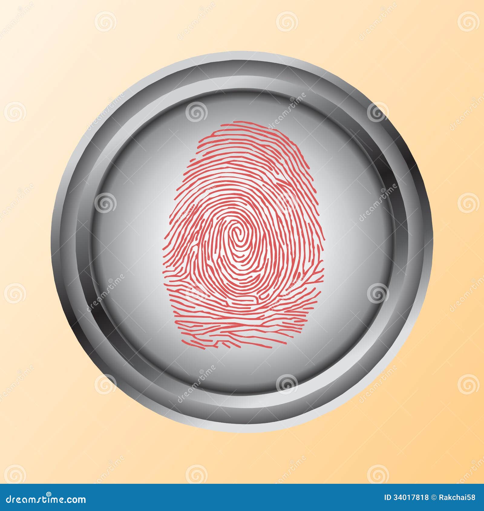 Touch, ID, Fingerprint Scan Access Symbol Stock Illustration ...