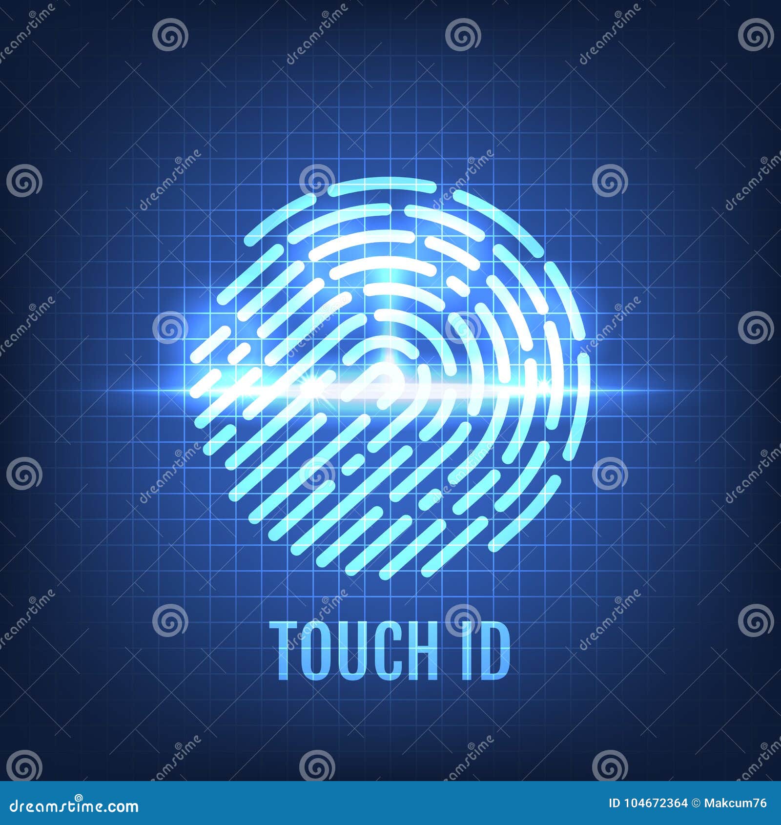 Touch ID. Recognition Technology Concept Stock Vector - Illustration of ...