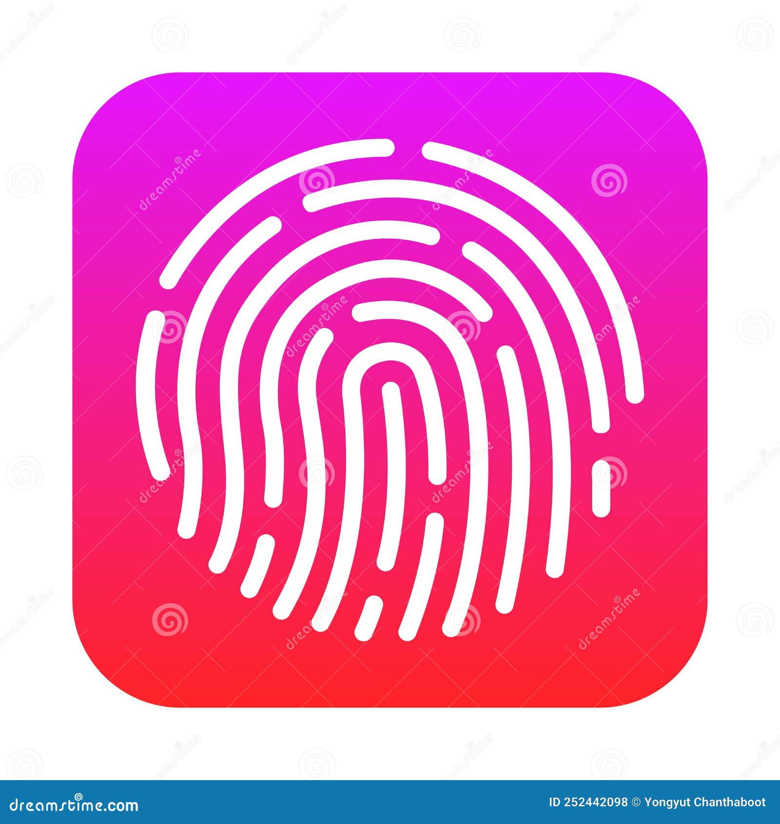 Touch ID Symbol Sign, Vector Illustration, Isolate on White Background ...