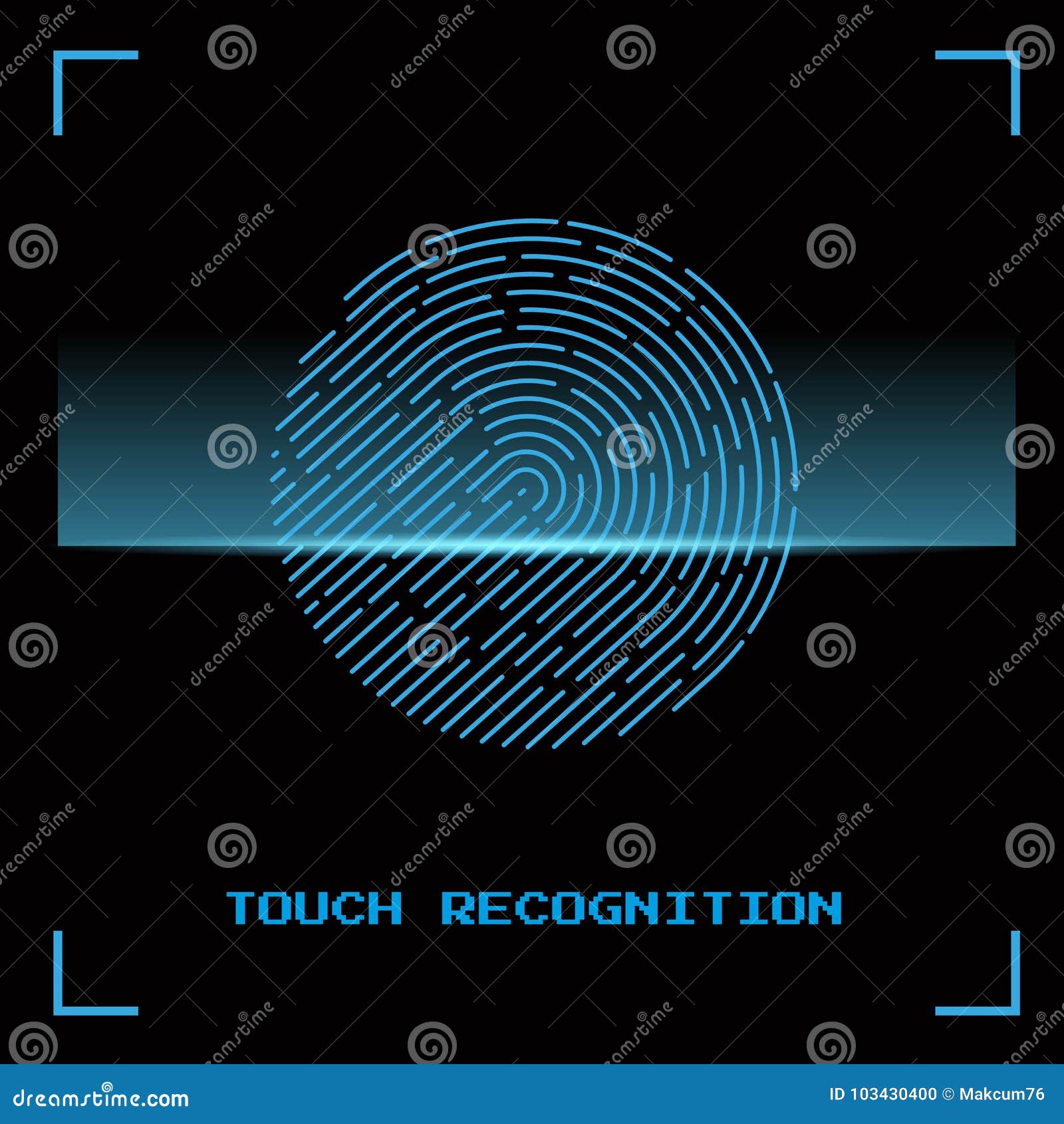 Touch Identification. Fingerprint. Vector Illustration Stock Vector ...