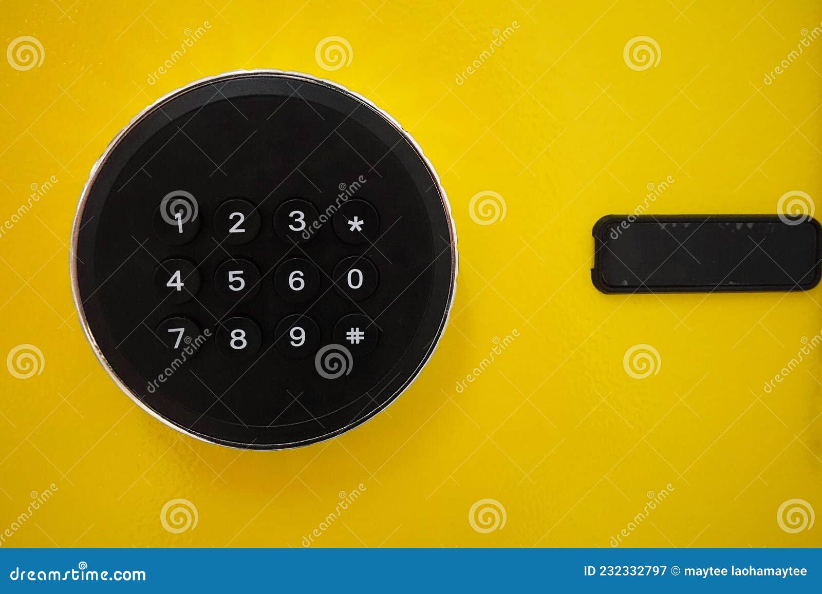 Touch Keypad Lock on Yellow Safe. Stock Image - Image of keypad, touch ...