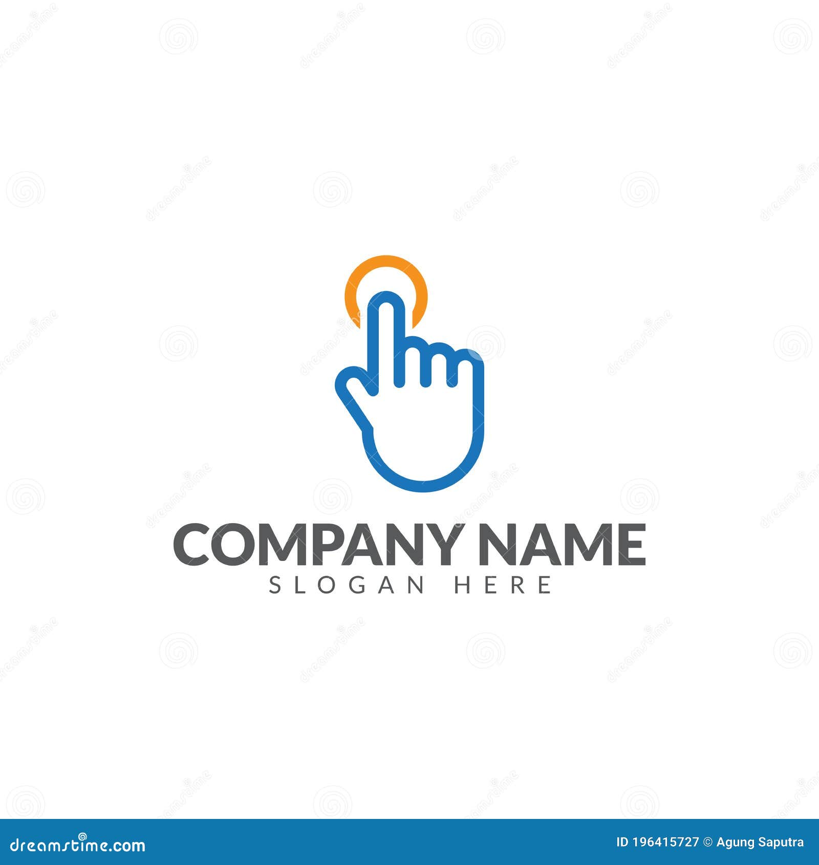 Touch Logo, Hand Touch Logo Design Stock Vector - Illustration of ...
