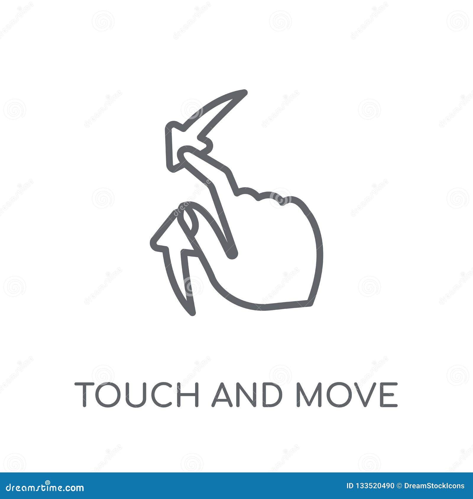 Touch and Move Gesture Linear Icon. Modern Outline Touch and Mov Stock ...