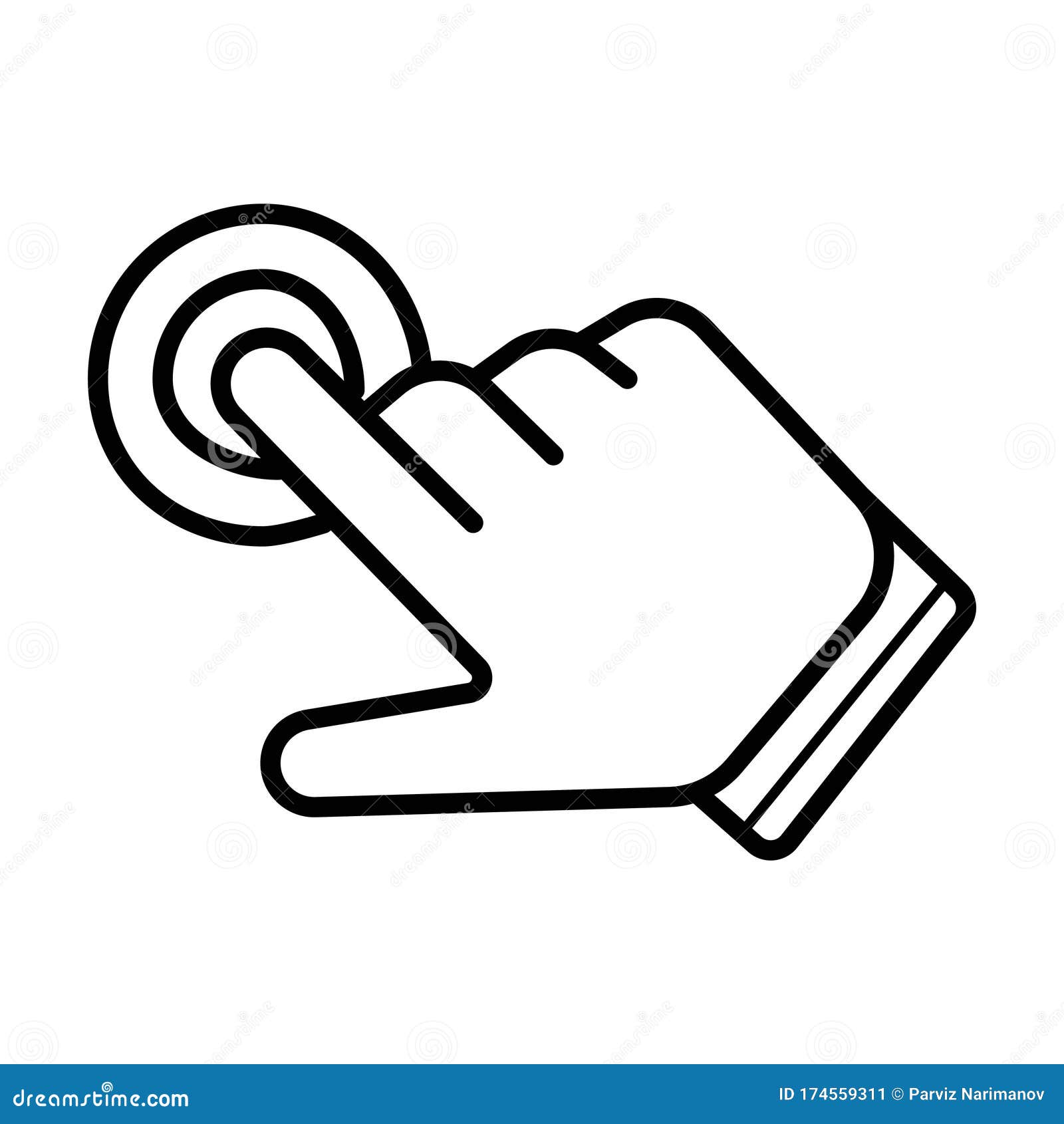 Touch Outline Vector Illustration Icon Stock Illustration ...