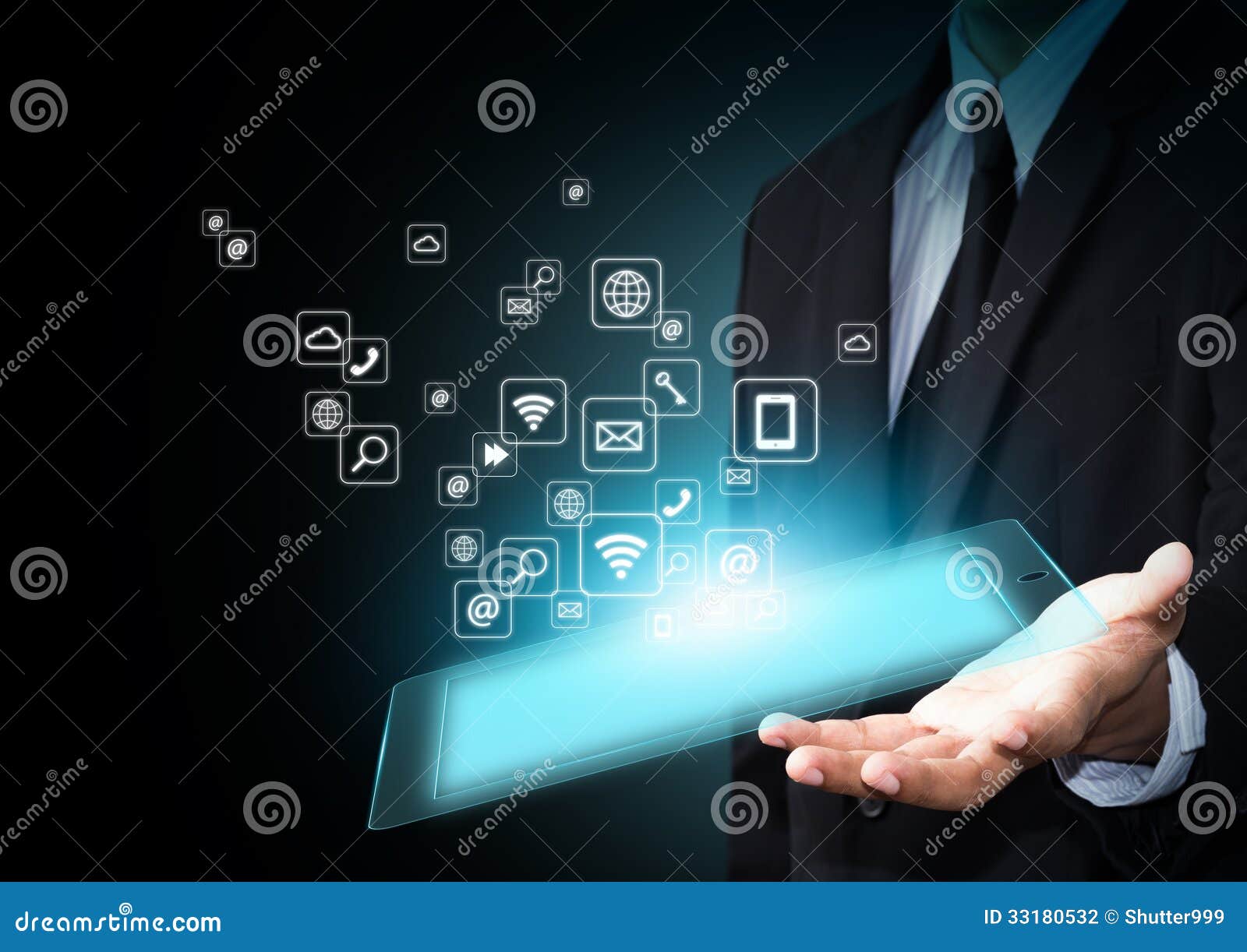 Touch pad with icons stock illustration. Illustration of computer ...