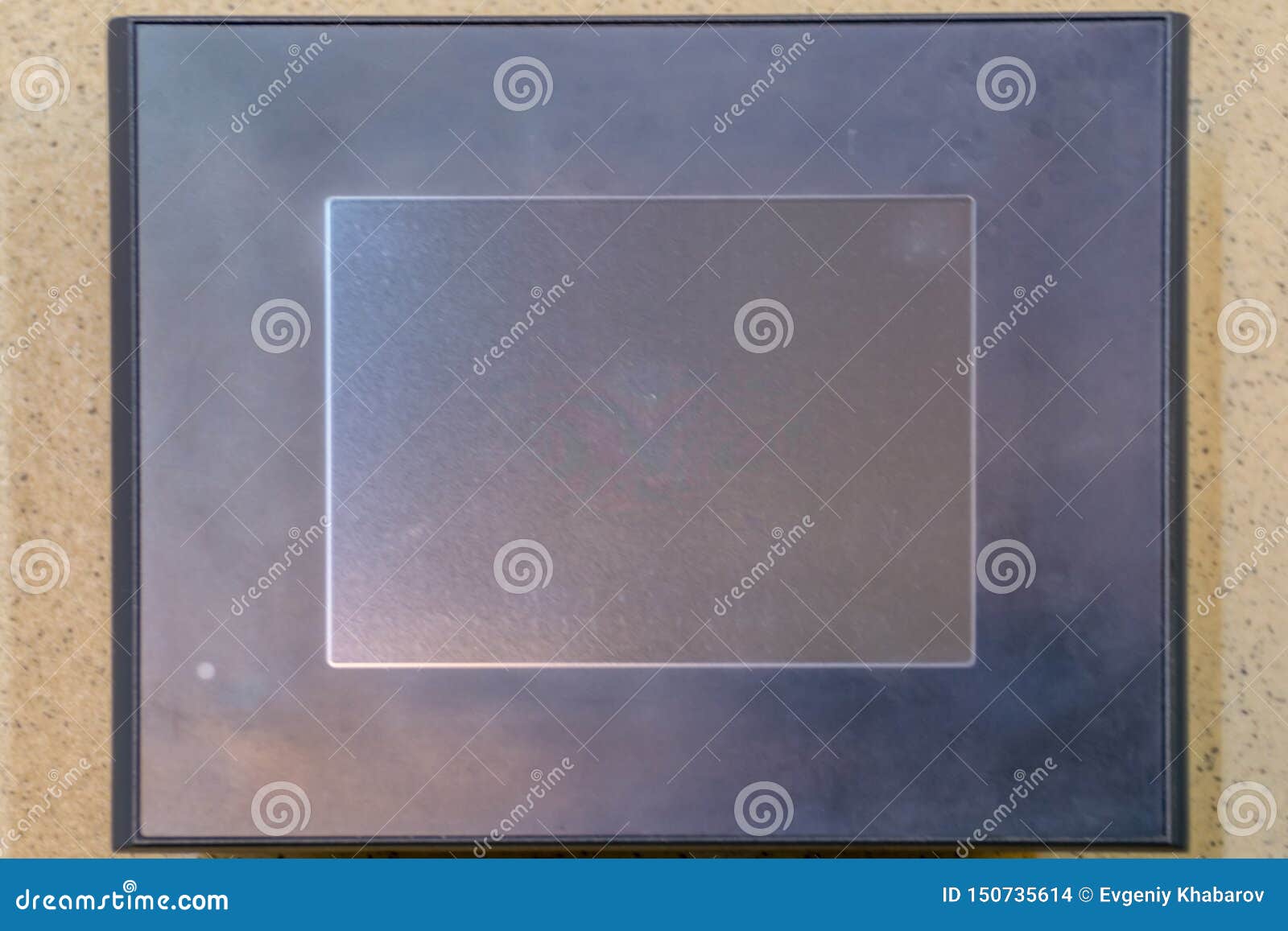 Touch Panel. Black LCD Screen on the Stone Texture Stock Photo - Image ...