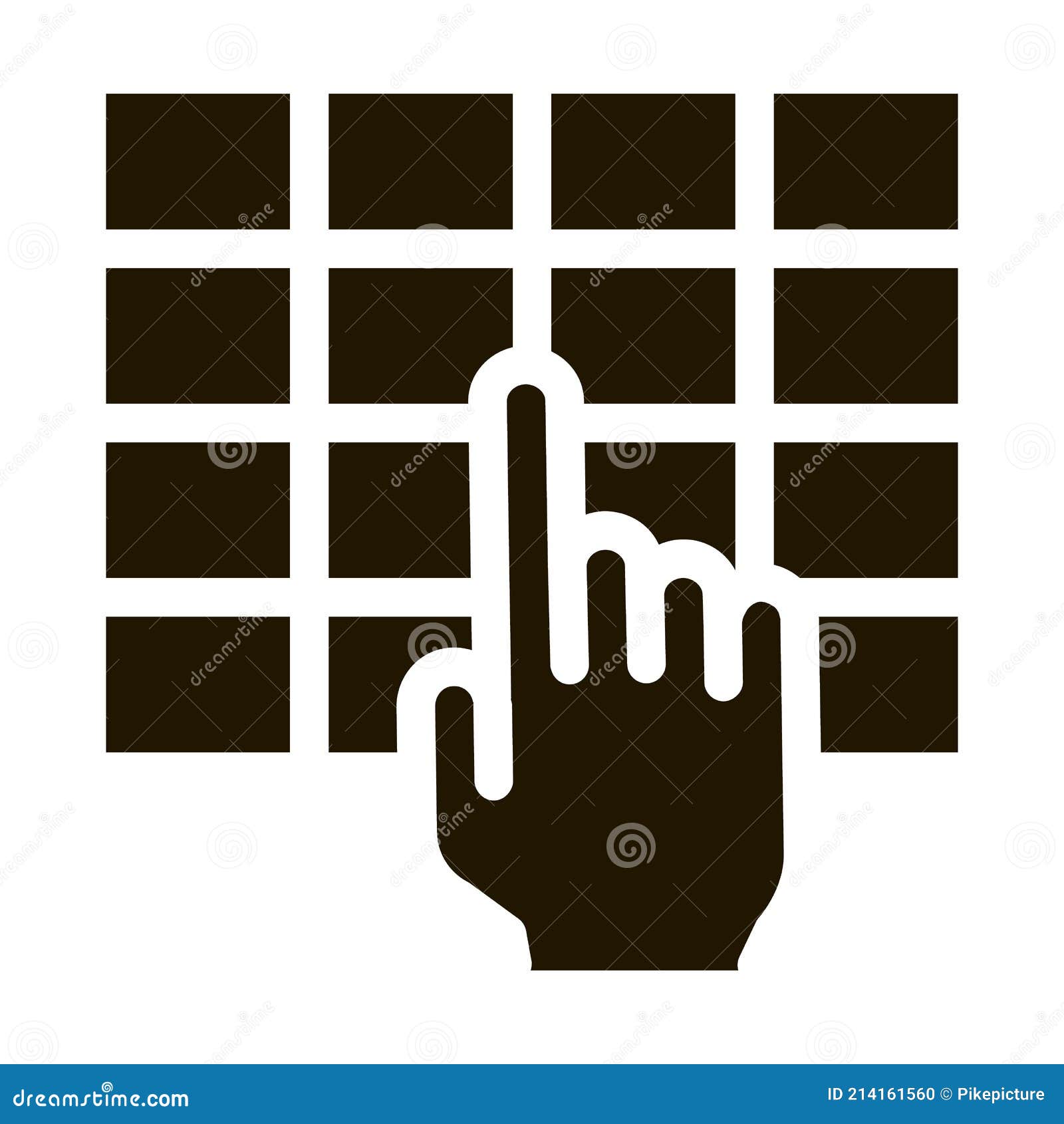 Touch Panel Control Icon Vector Glyph Illustration Stock Vector ...