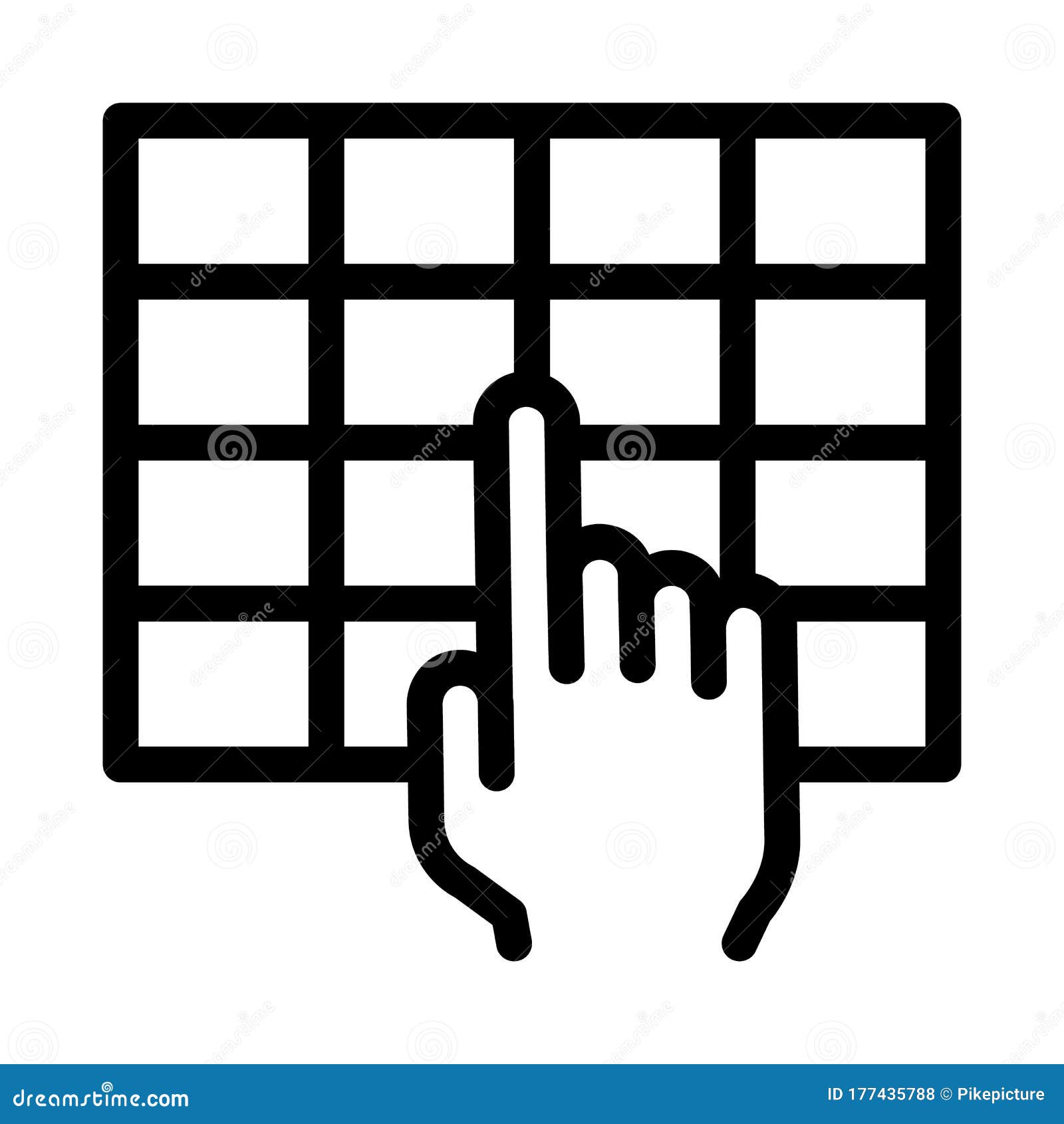 Touch Panel Control Icon Vector Outline Illustration Stock Vector ...