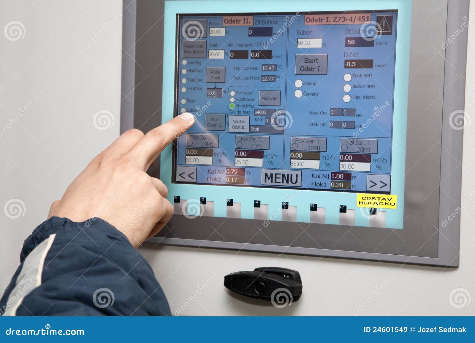 Touch Panel Monitor and Hand Stock Image - Image of ship, plant: 24601549