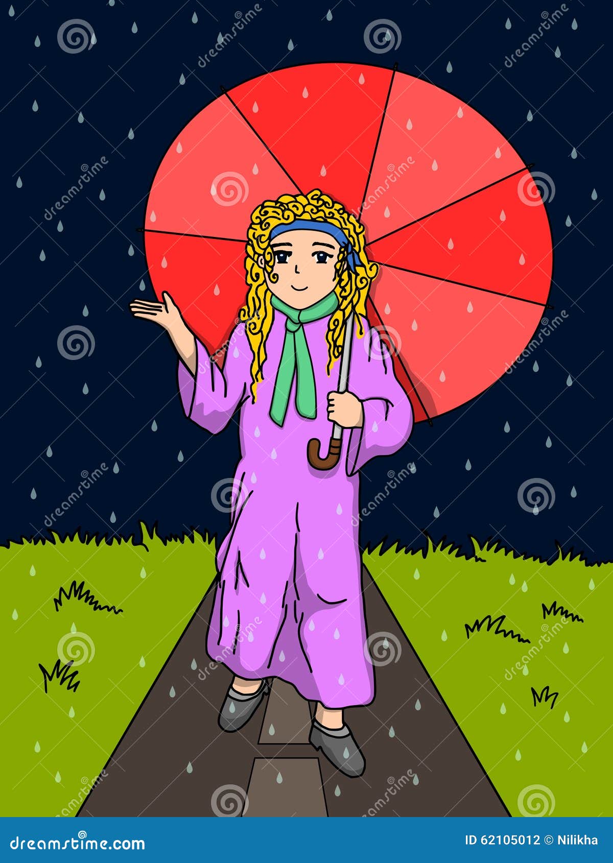 Touch the rain stock illustration. Illustration of touch - 62105012