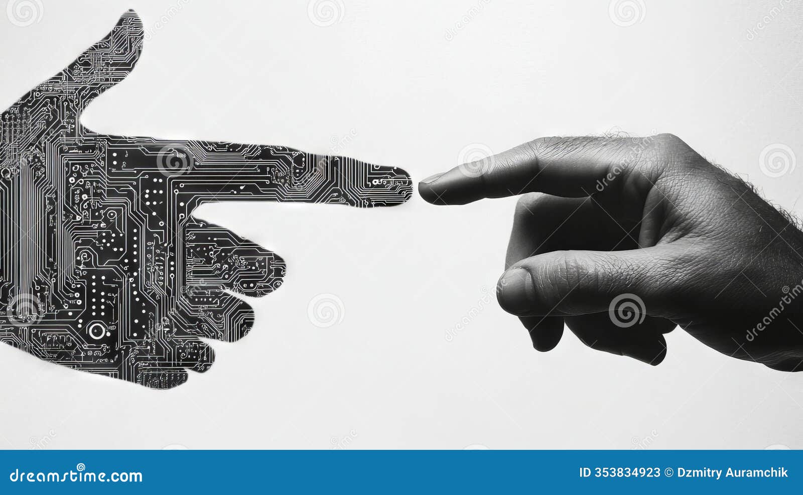 The Touch of a Robotic Hand on Human Skin, Symbolizing the Connection ...