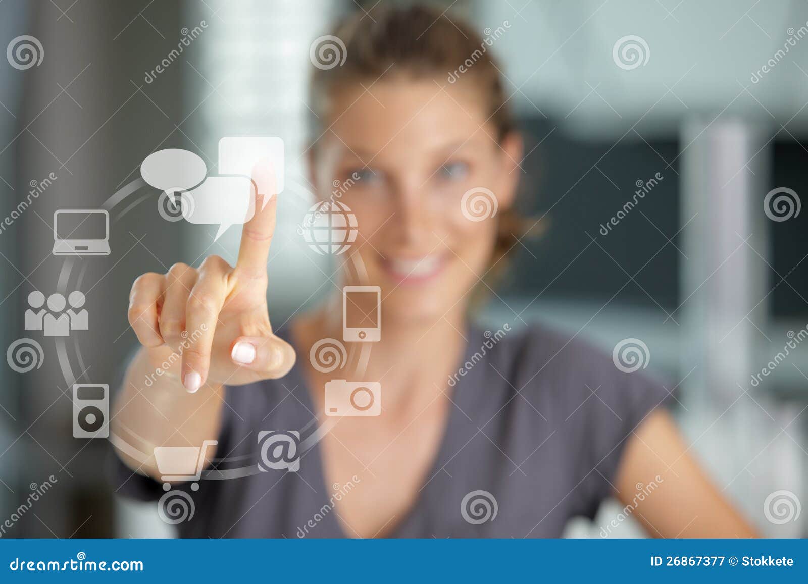 Touch screen stock image. Image of human, choosing, pointing - 26867377