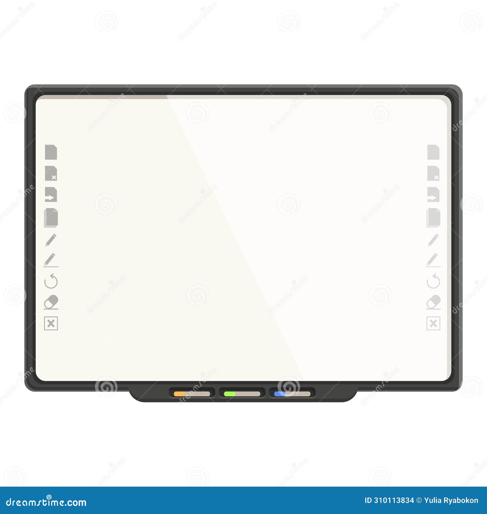 Touch Screen Board Icon Cartoon Vector. Education at School Stock ...