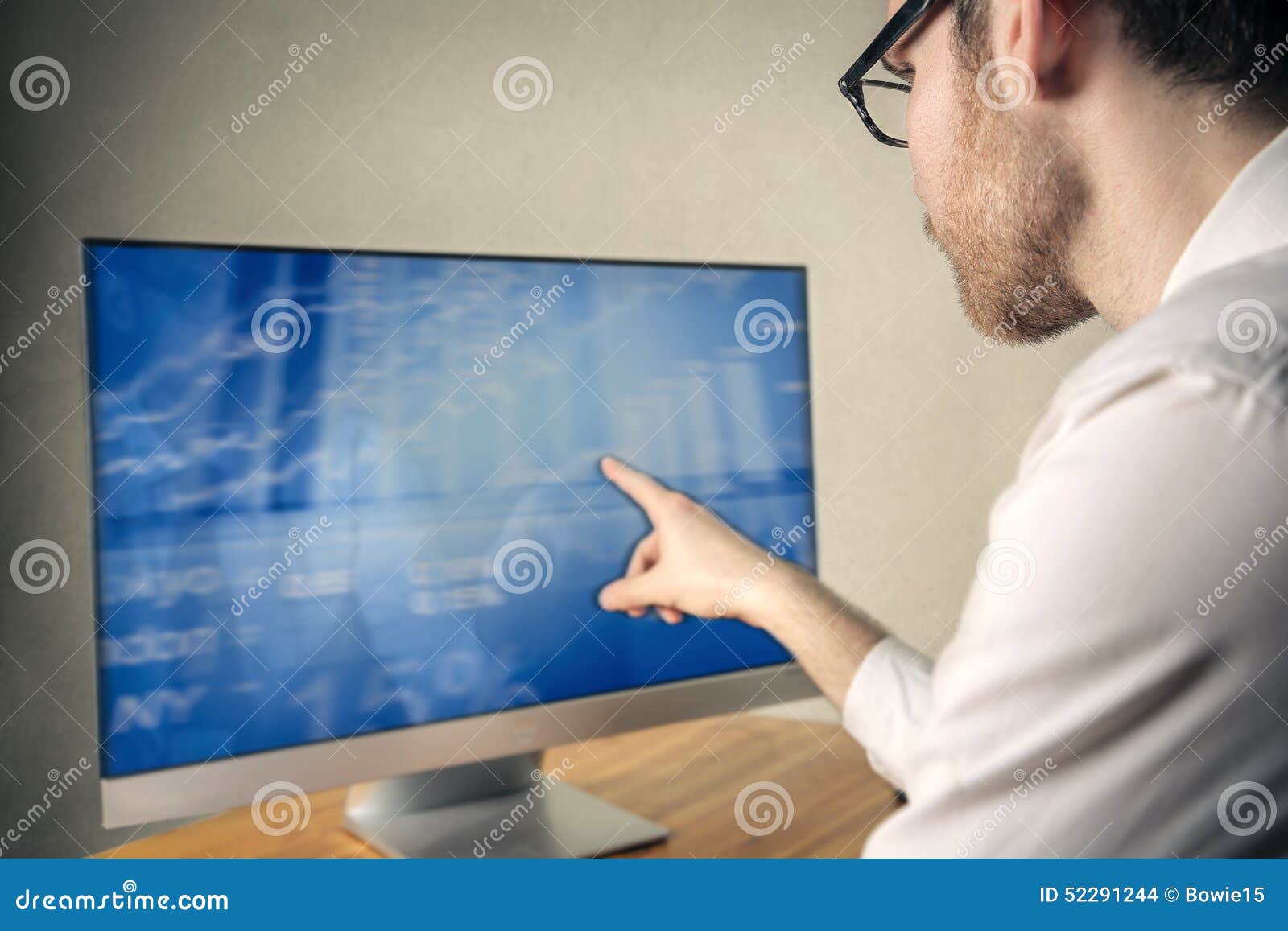 Touch screen stock photo. Image of desk, productivity - 52291244