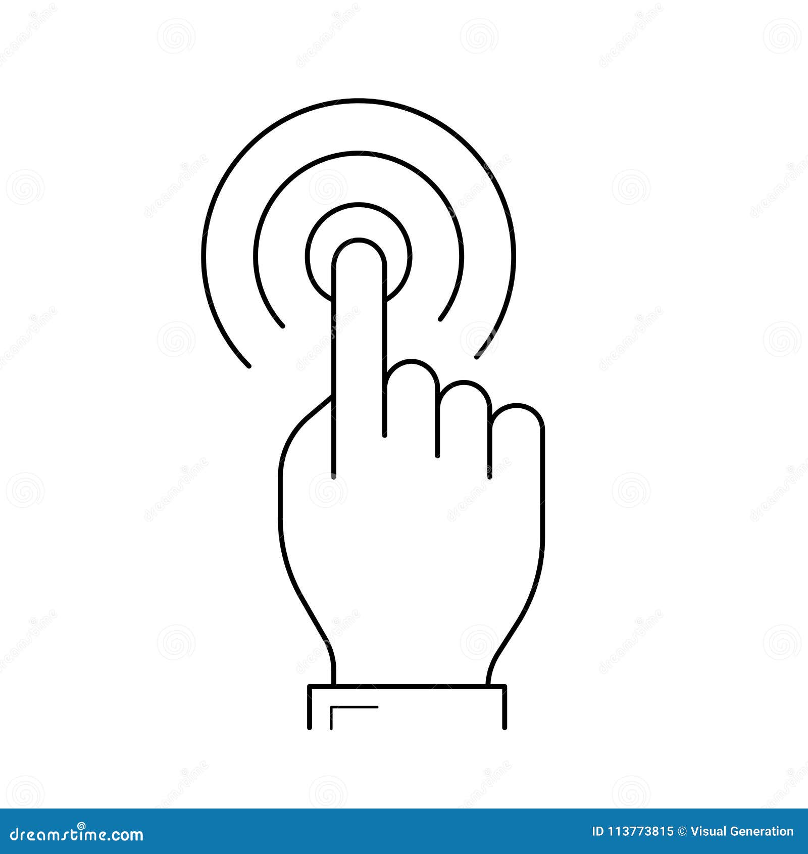 Touch Screen Click Line Icon. Stock Vector - Illustration of minimal ...