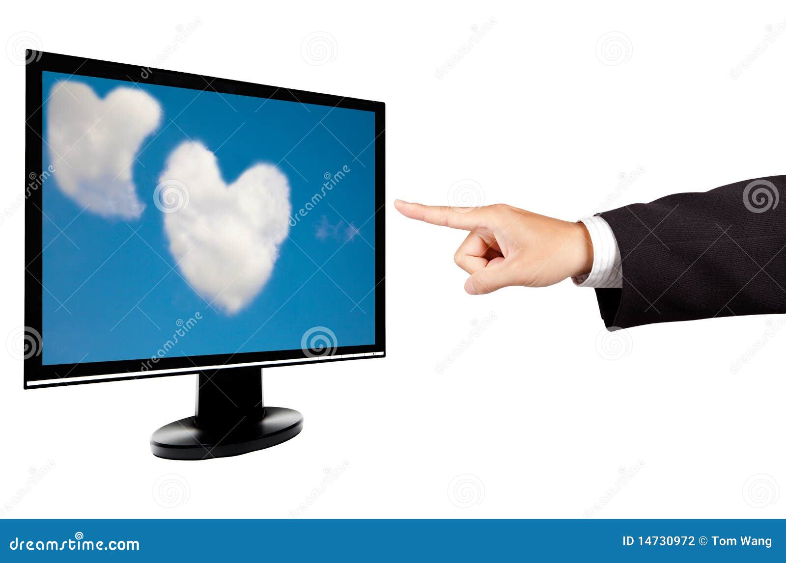 Touch Screen Computer and Monitor Stock Photo - Image of blue ...