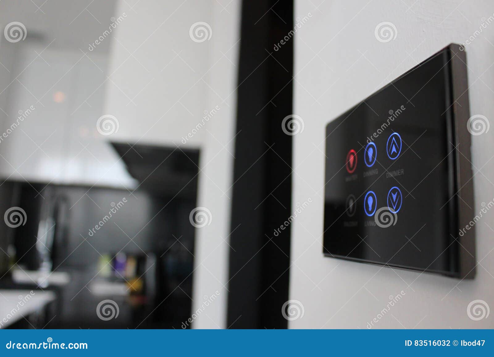 Touch Screen Control Panel for Room Lighting Stock Photo - Image of ...