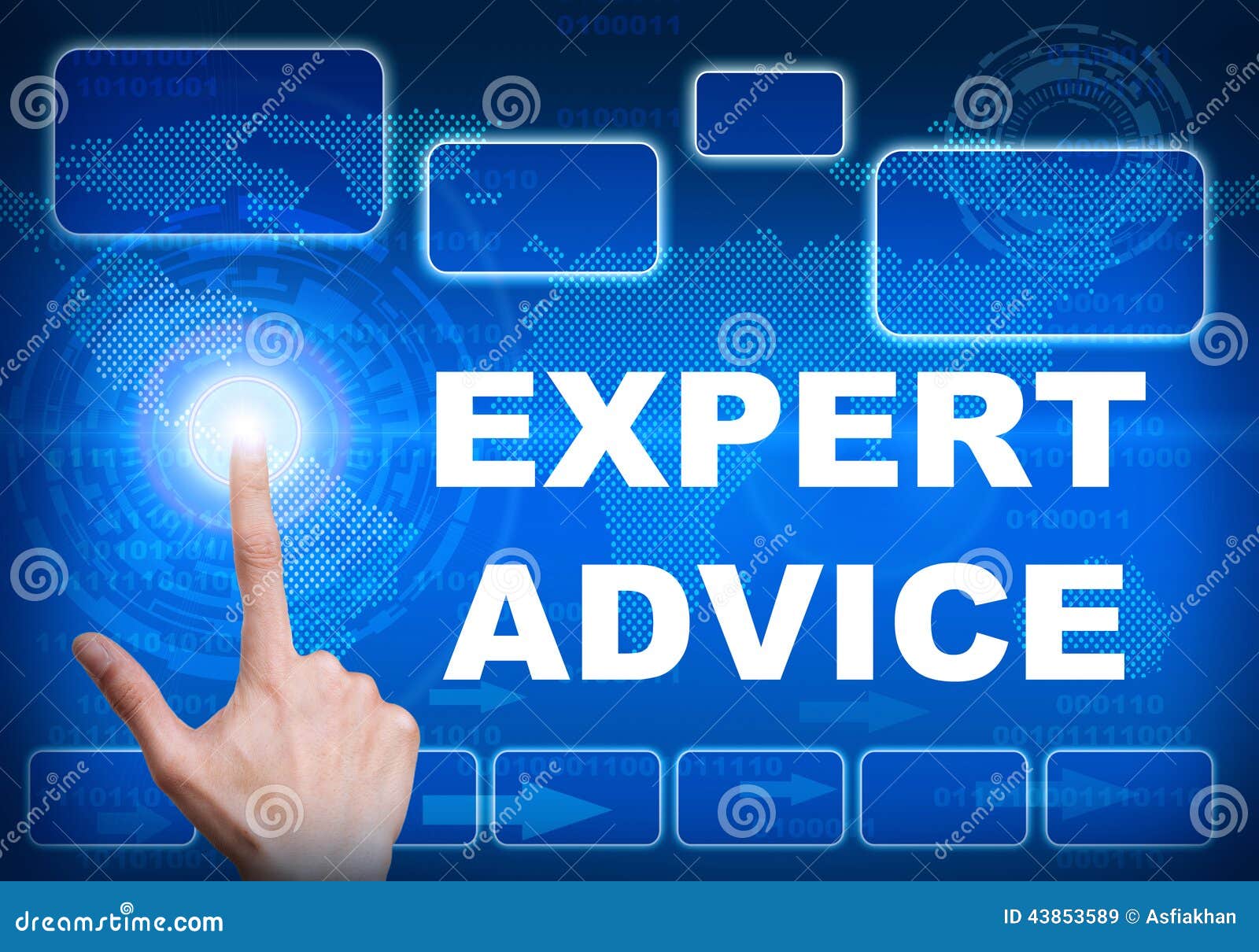 Touch Screen Digital Interface of Expert Advice Concept Stock ...