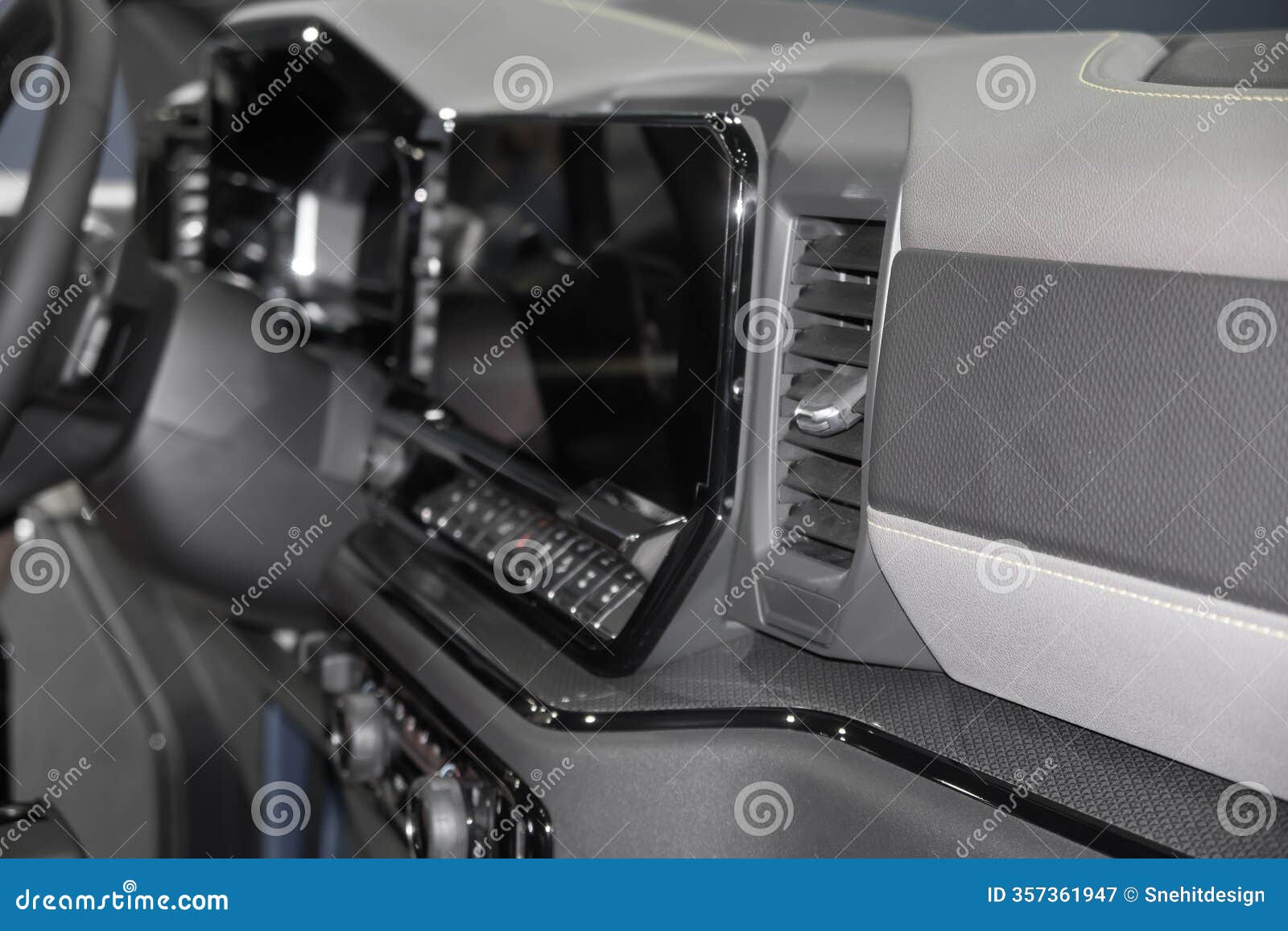 Touch Screen Display and Dash Board of Modern Interiors of a Luxury SUV ...