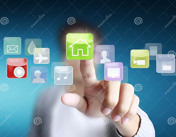 Touch screen display stock image. Image of select, connection - 44518655