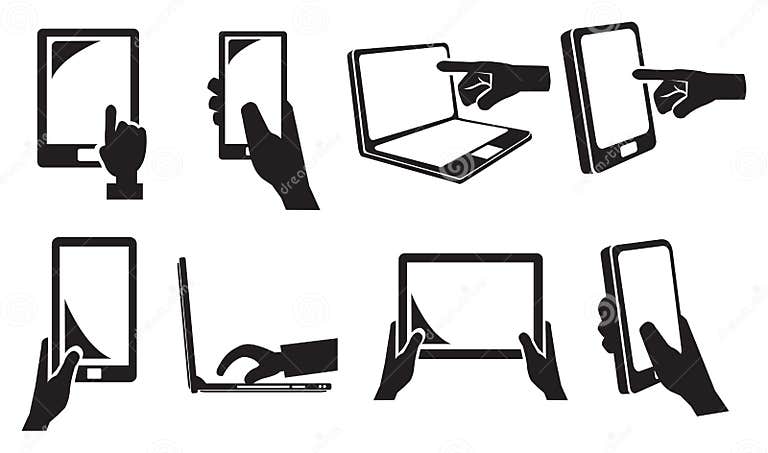 Touch Screen Electronic Devices Icon Stock Vector - Illustration of ...