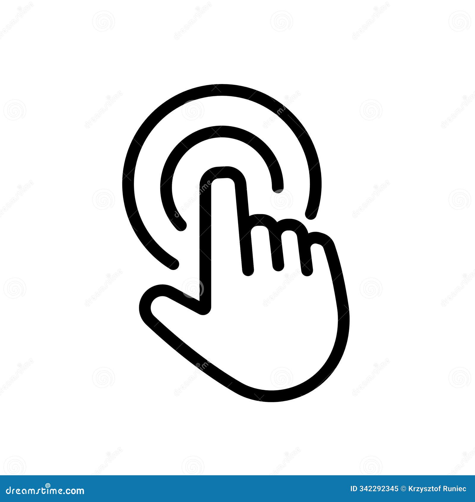 Touch Screen Finger Hand Press Push Icon Vector Stock Vector ...