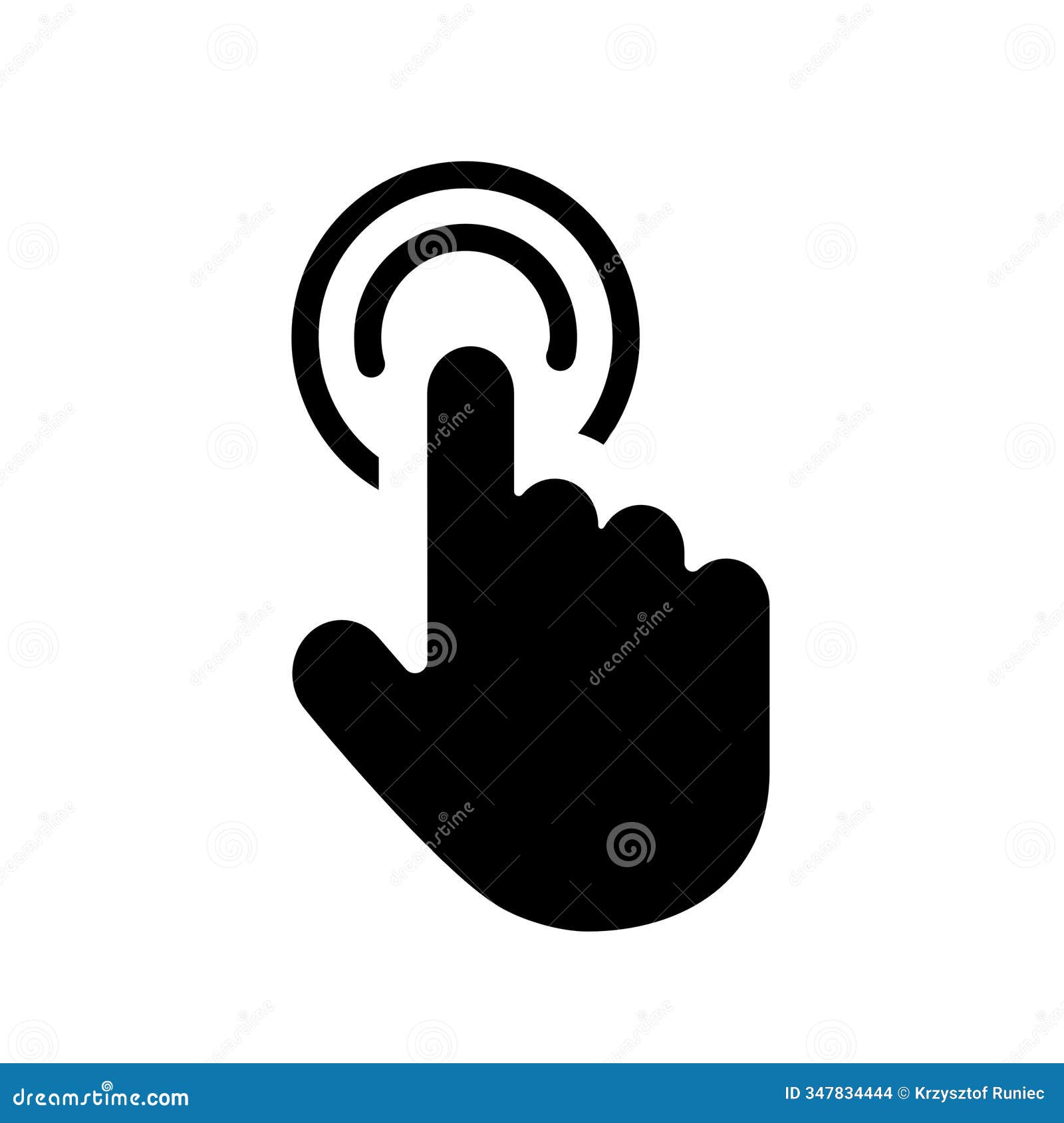 Touch Screen Finger Hand Press Push Icon Vector Stock Illustration ...