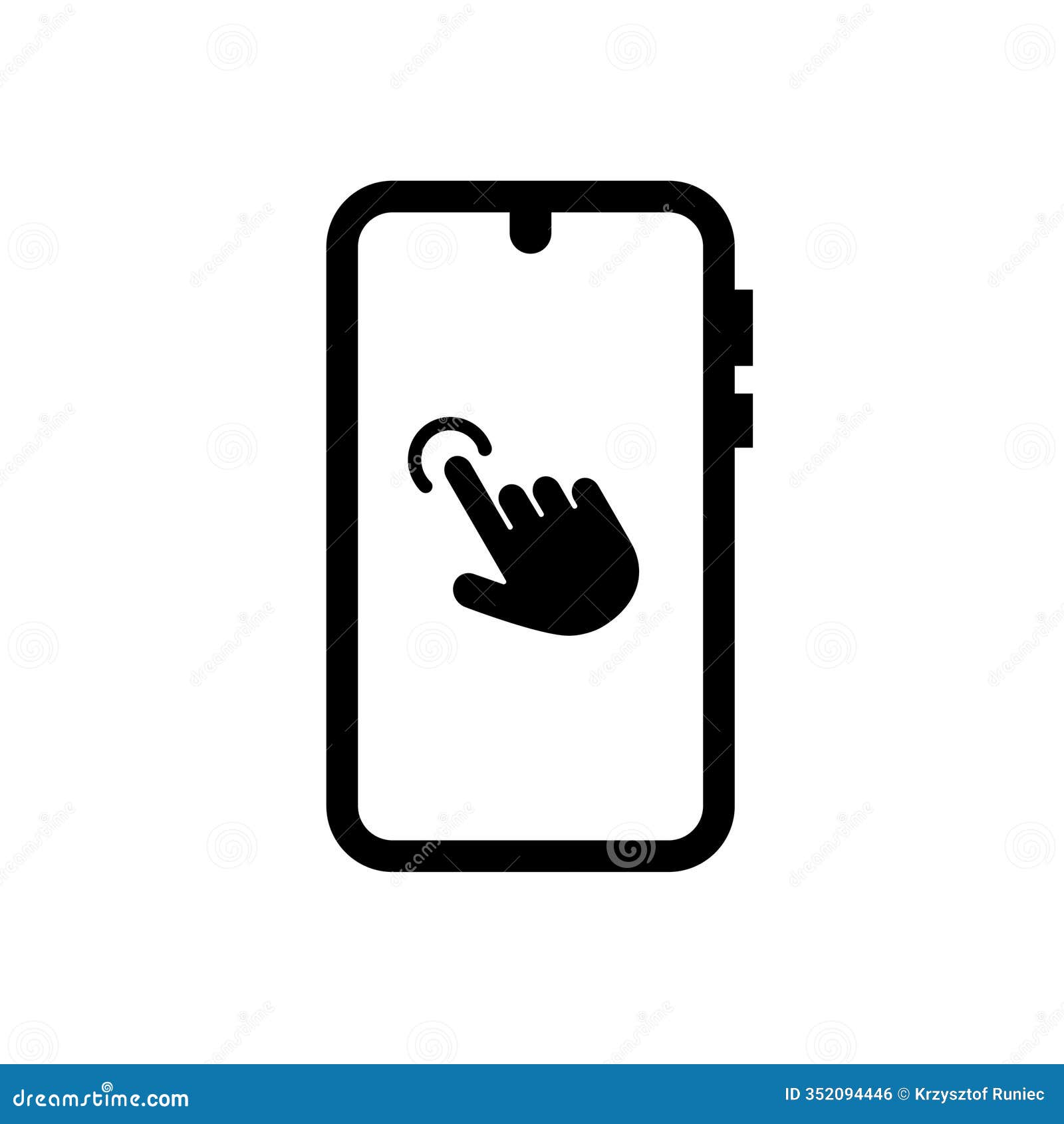 Touch Screen Finger Hand Press Push Icon Vector Stock Illustration ...
