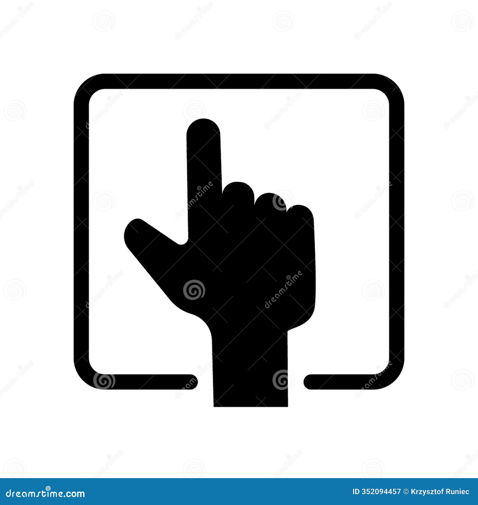 Touch Screen Finger Hand Press Push Icon Vector Stock Illustration ...