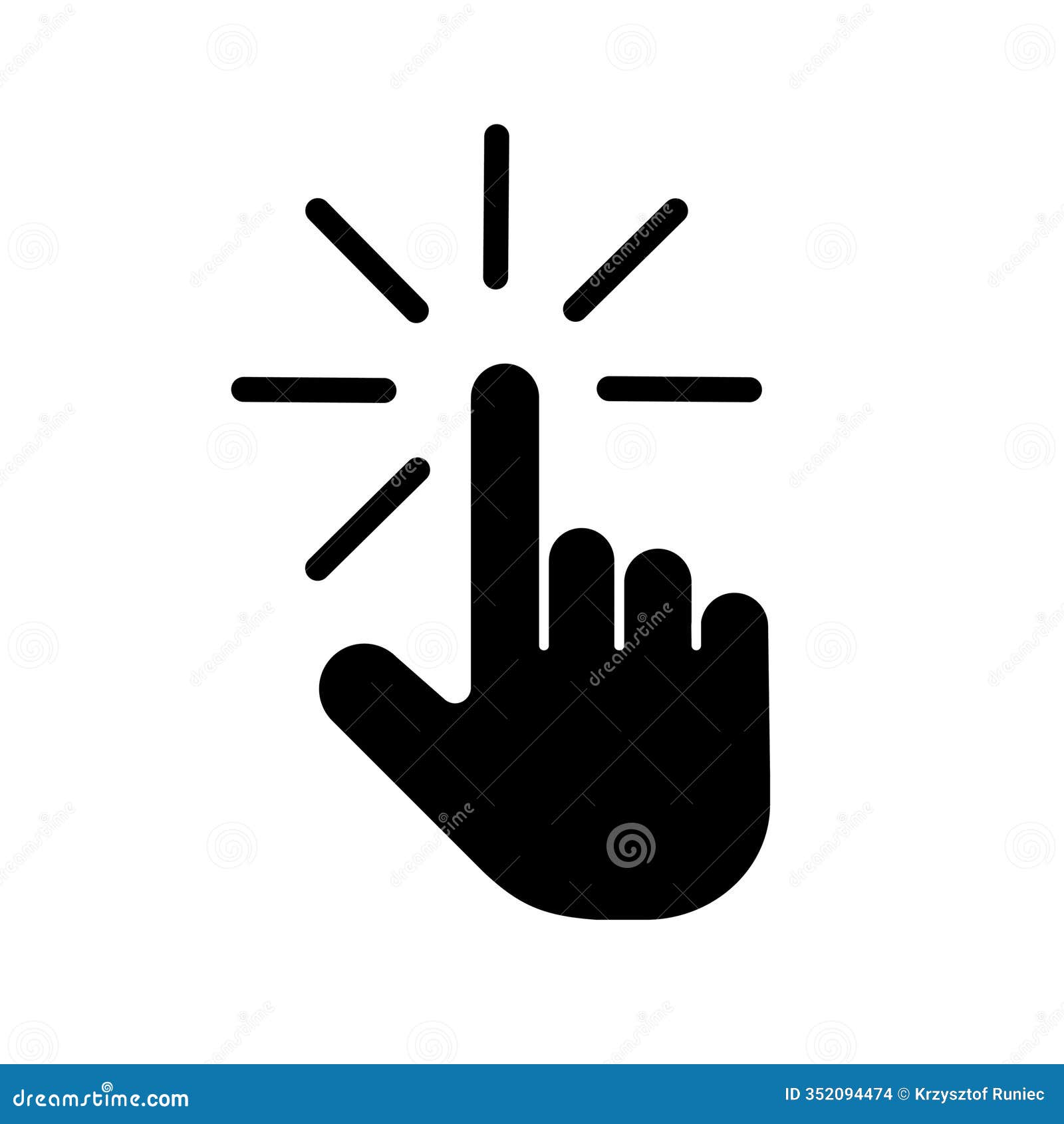 Touch Screen Finger Hand Press Push Icon Vector Stock Illustration ...