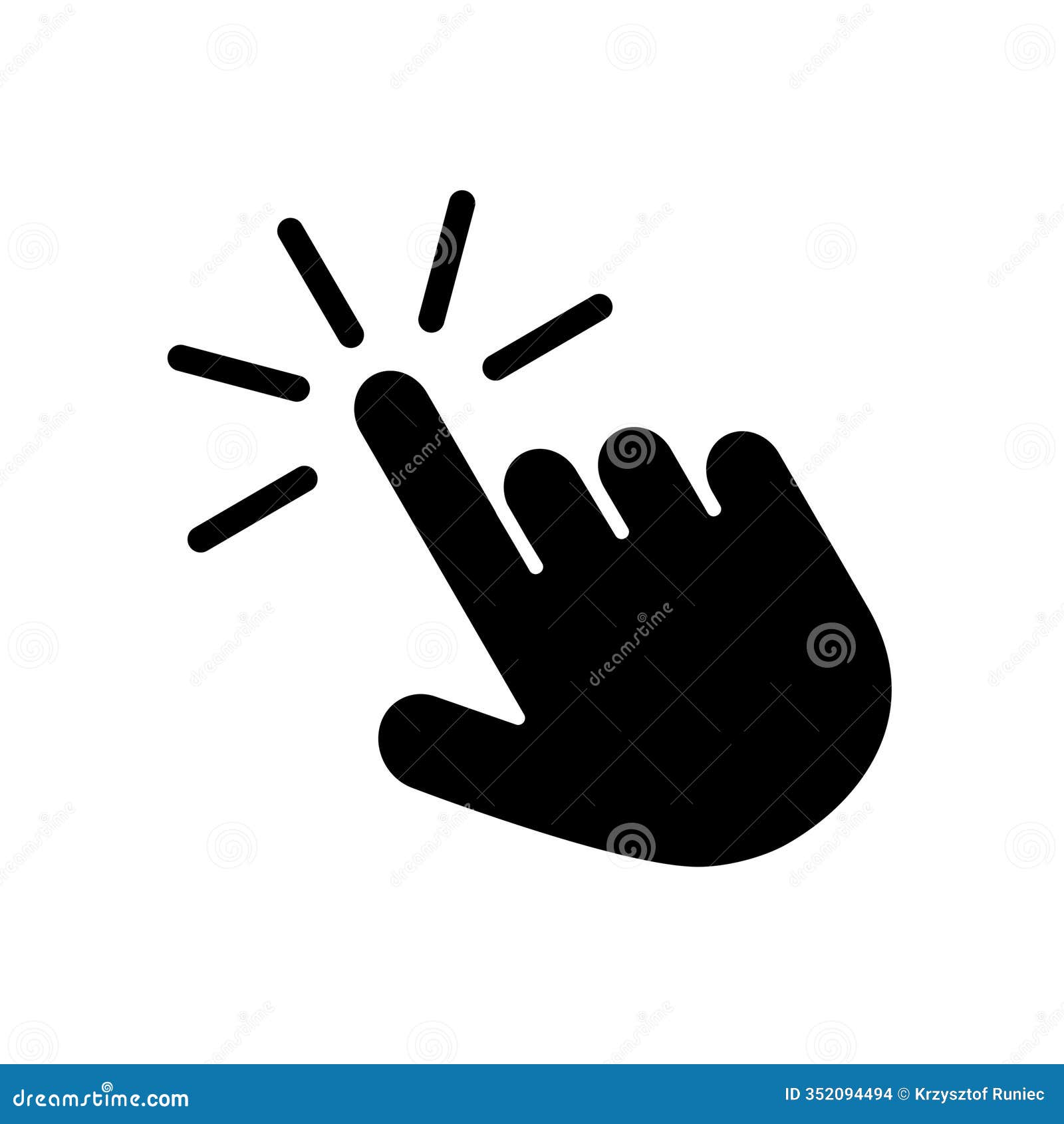Touch Screen Finger Hand Press Push Icon Vector Stock Illustration ...