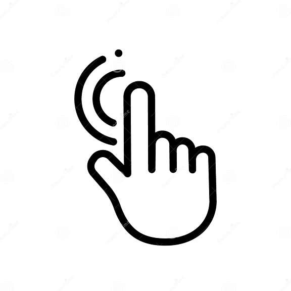 Touch Screen Finger Hand Press Push Icon Vector Stock Illustration ...