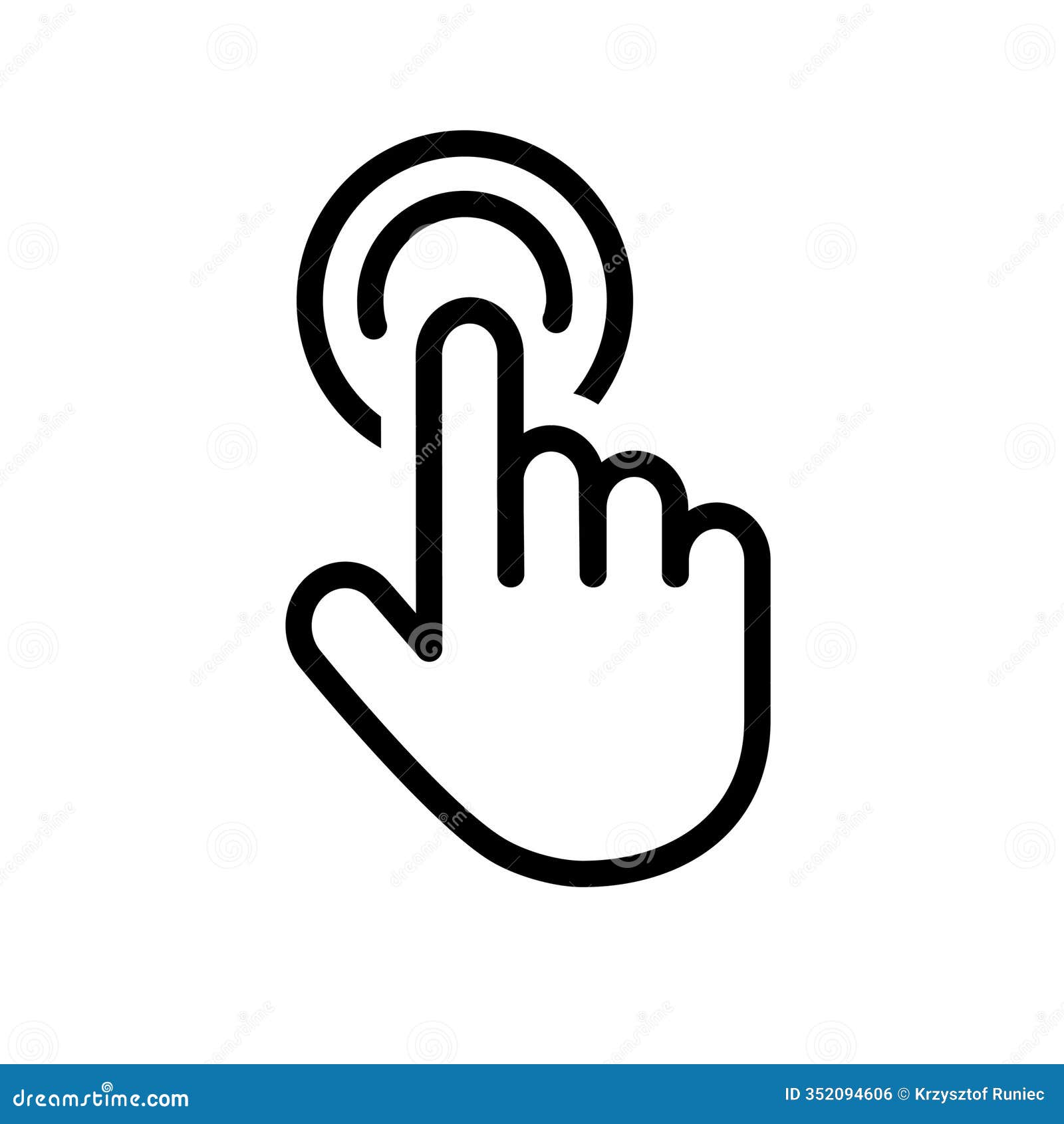 Touch Screen Finger Hand Press Push Icon Vector Stock Illustration ...