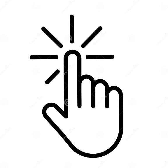 Touch Screen Finger Hand Press Push Icon Vector Stock Illustration ...