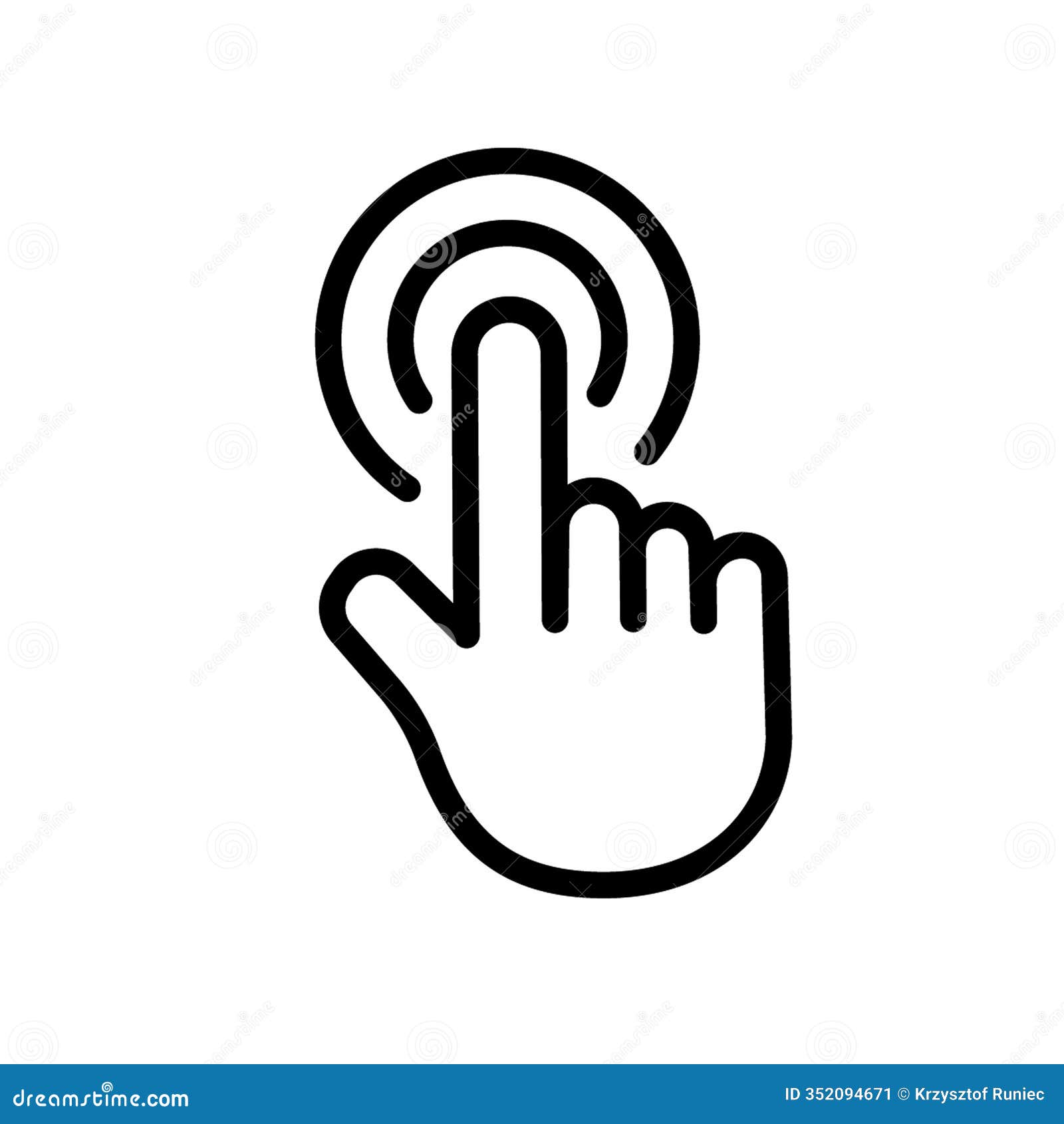 Touch Screen Finger Hand Press Push Icon Vector Stock Illustration ...