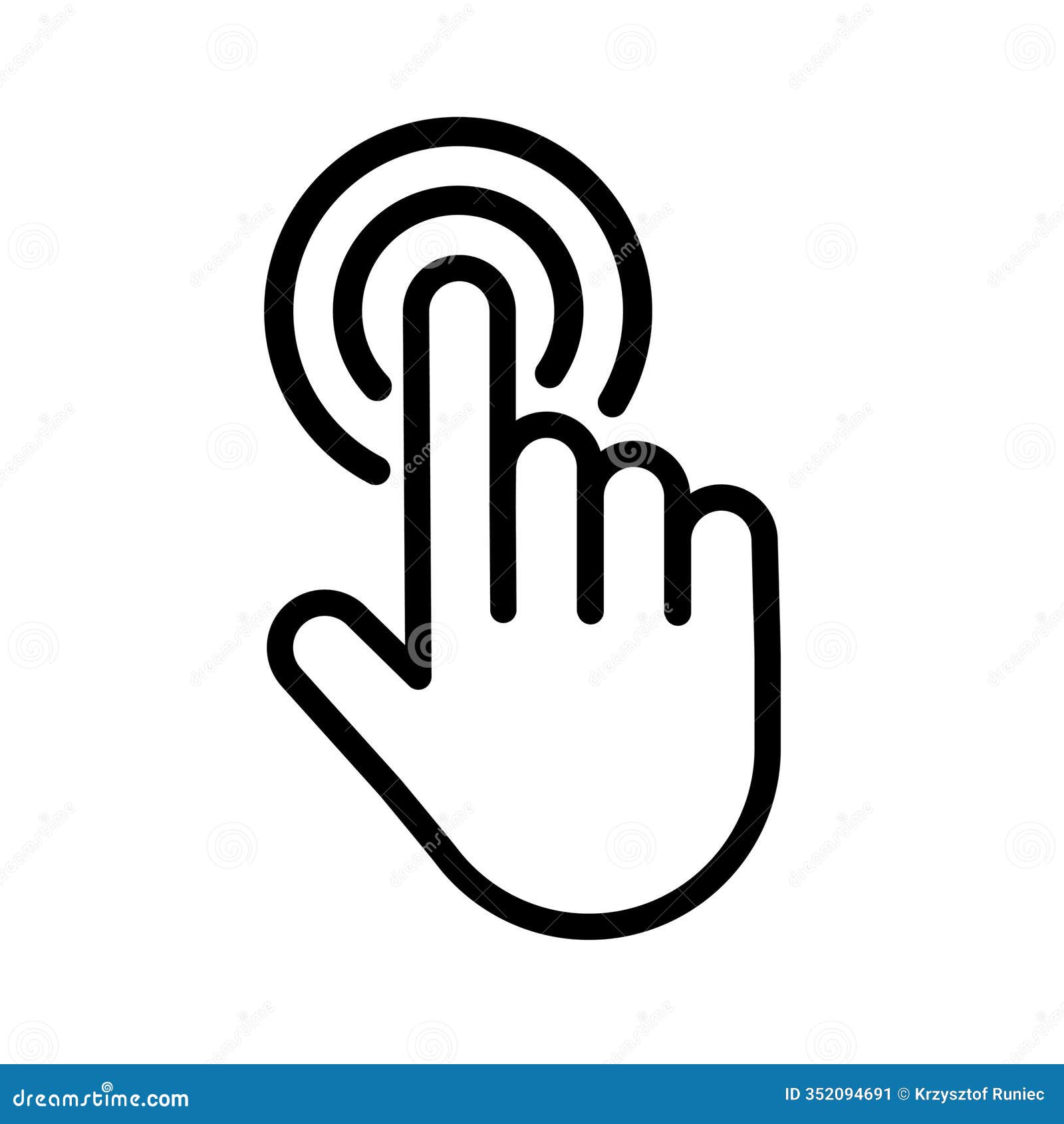 Touch Screen Finger Hand Press Push Icon Vector Stock Illustration ...