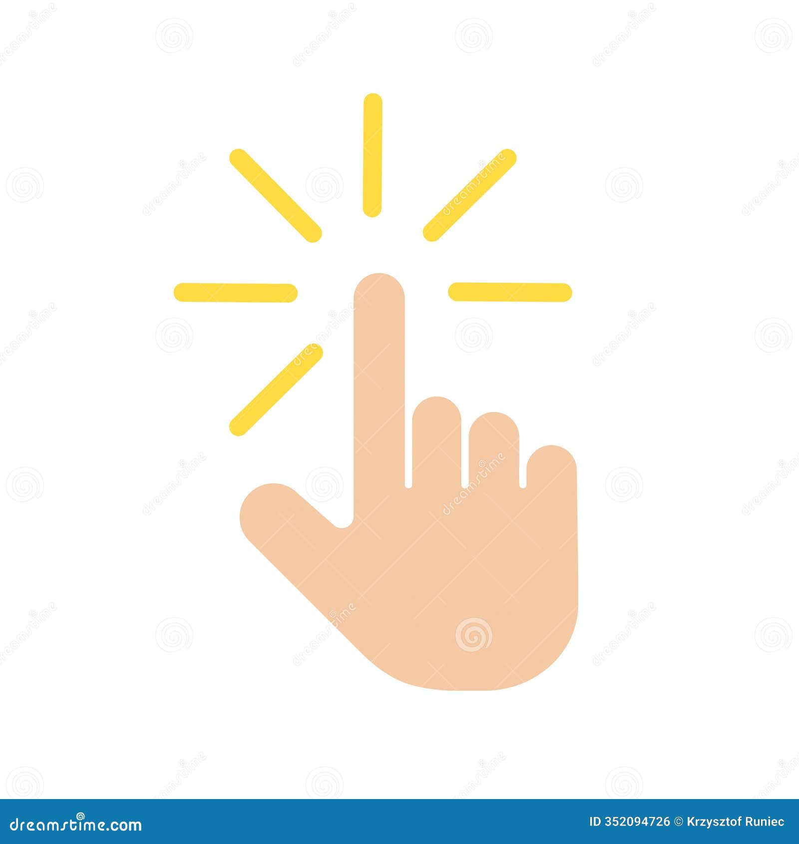 Touch Screen Finger Hand Press Push Icon Vector Stock Illustration ...