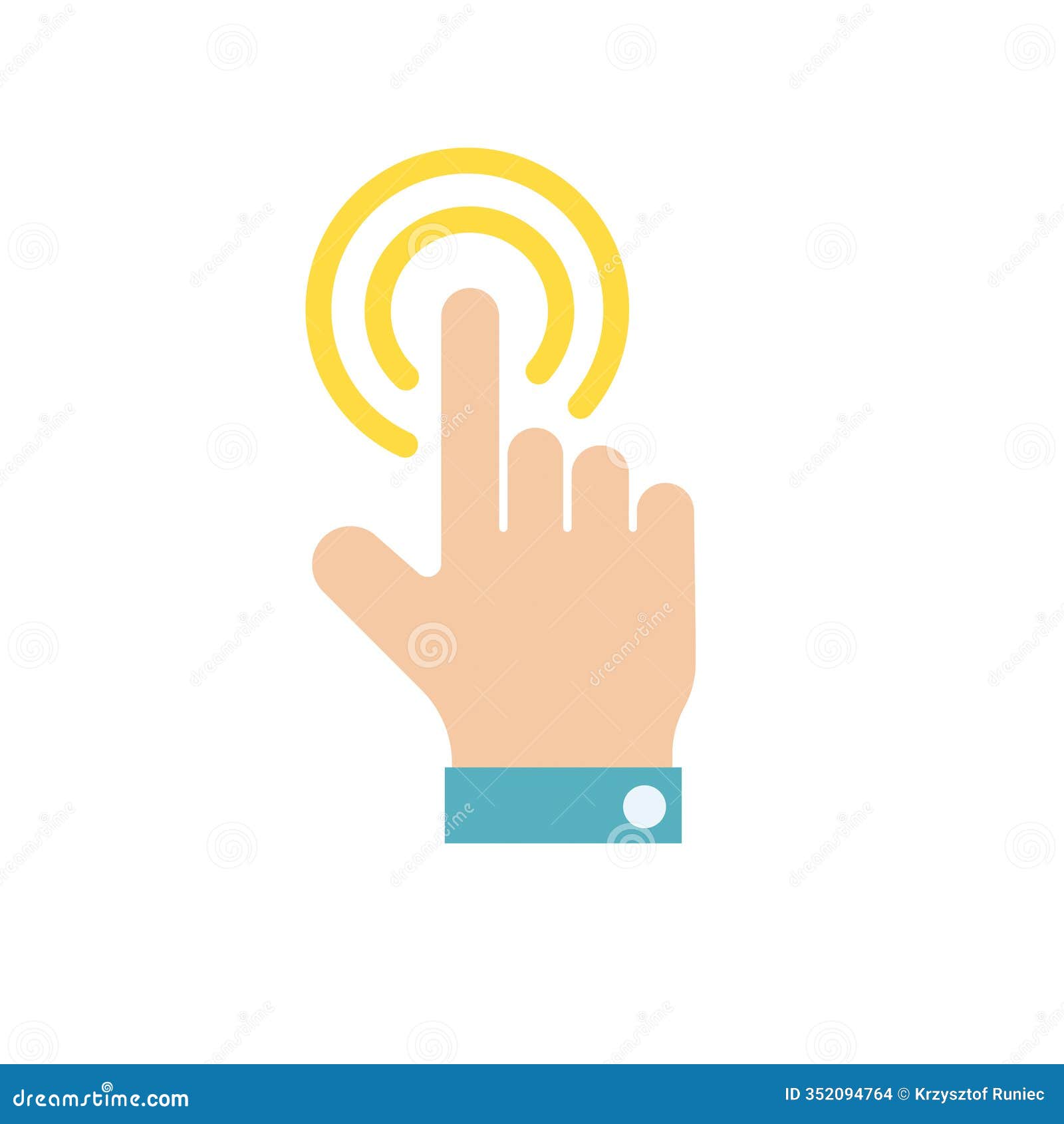 Touch Screen Finger Hand Press Push Icon Vector Stock Illustration ...