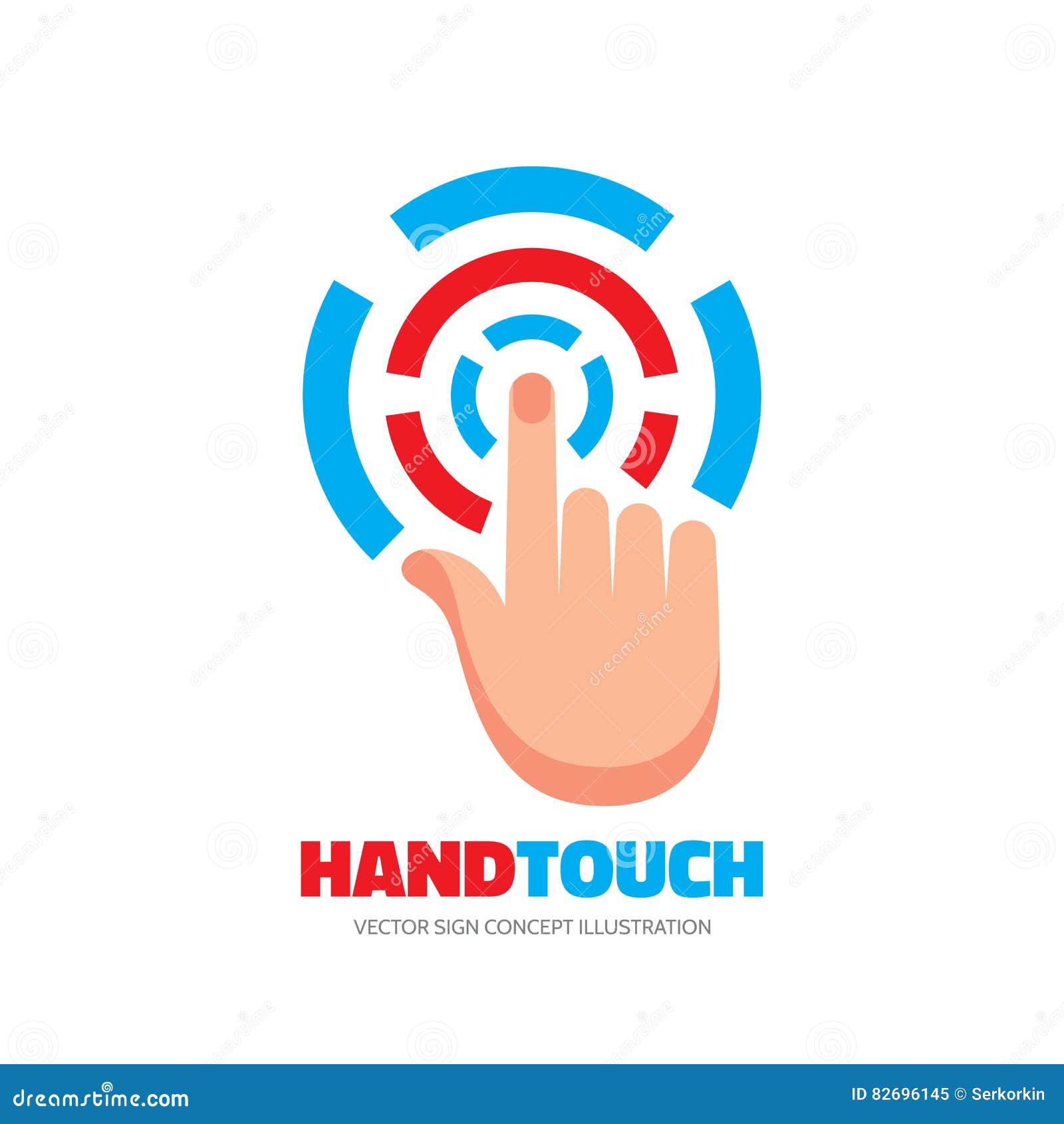 Touch Screen Finger - Vector Logo Template Concept Illustration. Human ...