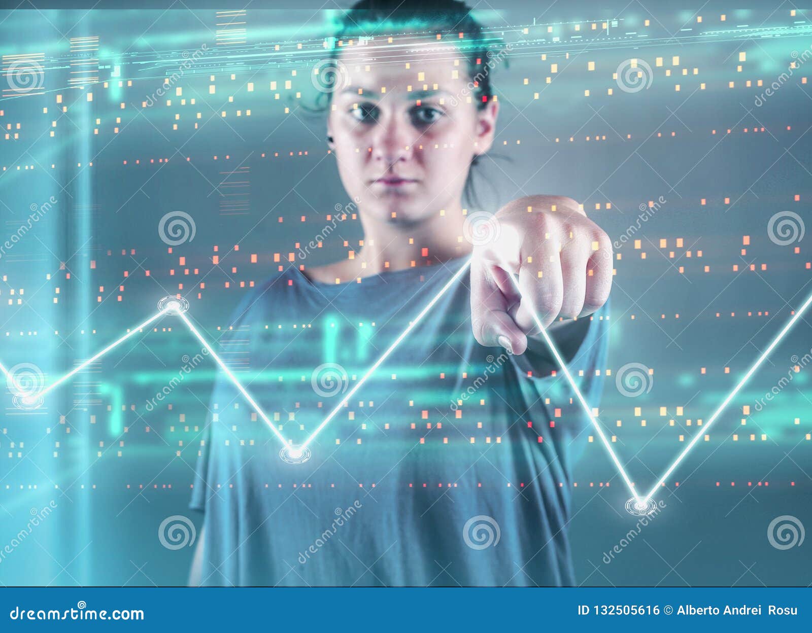 Touch screen graph stock photo. Image of internet, connect - 132505616