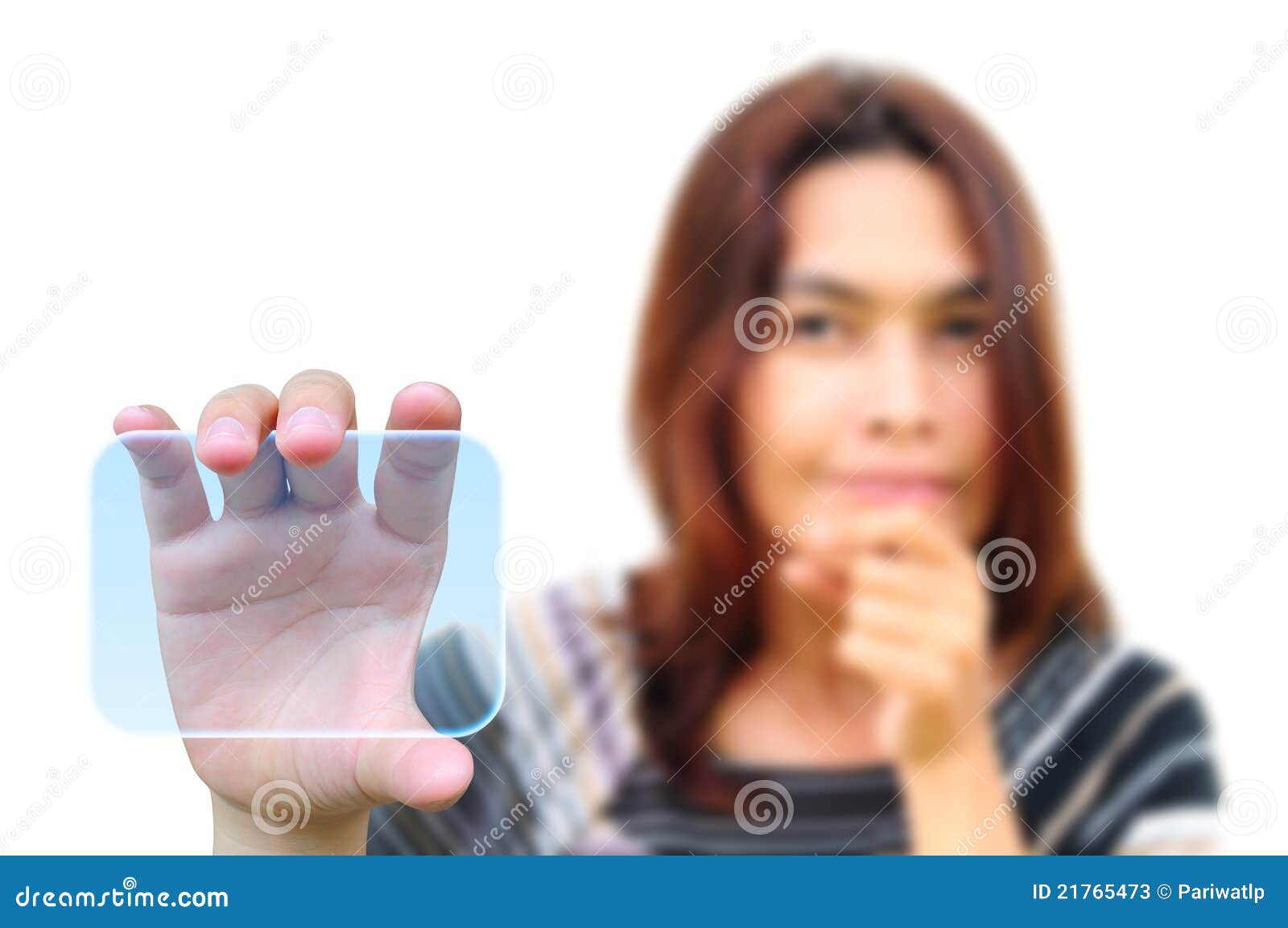 Touch screen on hand stock image. Image of business, message - 21765473