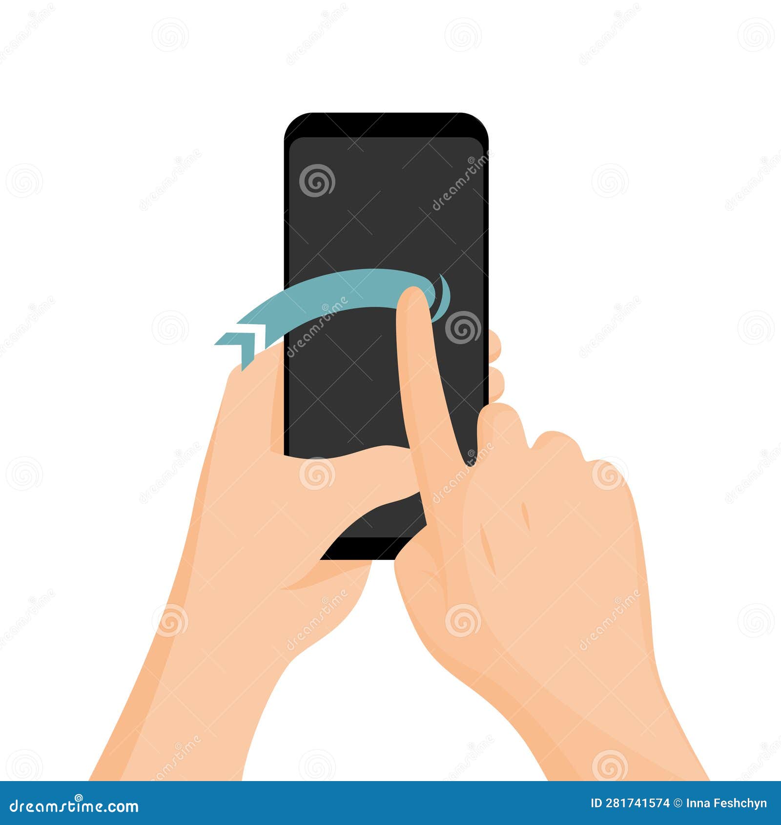 Touch Screen Hand Gestures. Flat Colored Icon with Movement of Finger ...