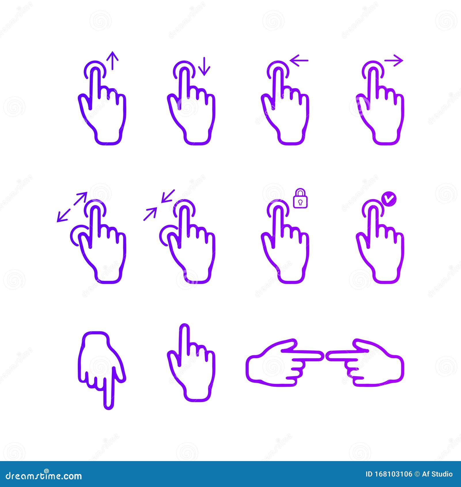Touch Screen Hand Gestures Icons Set for Mobile Application Design ...