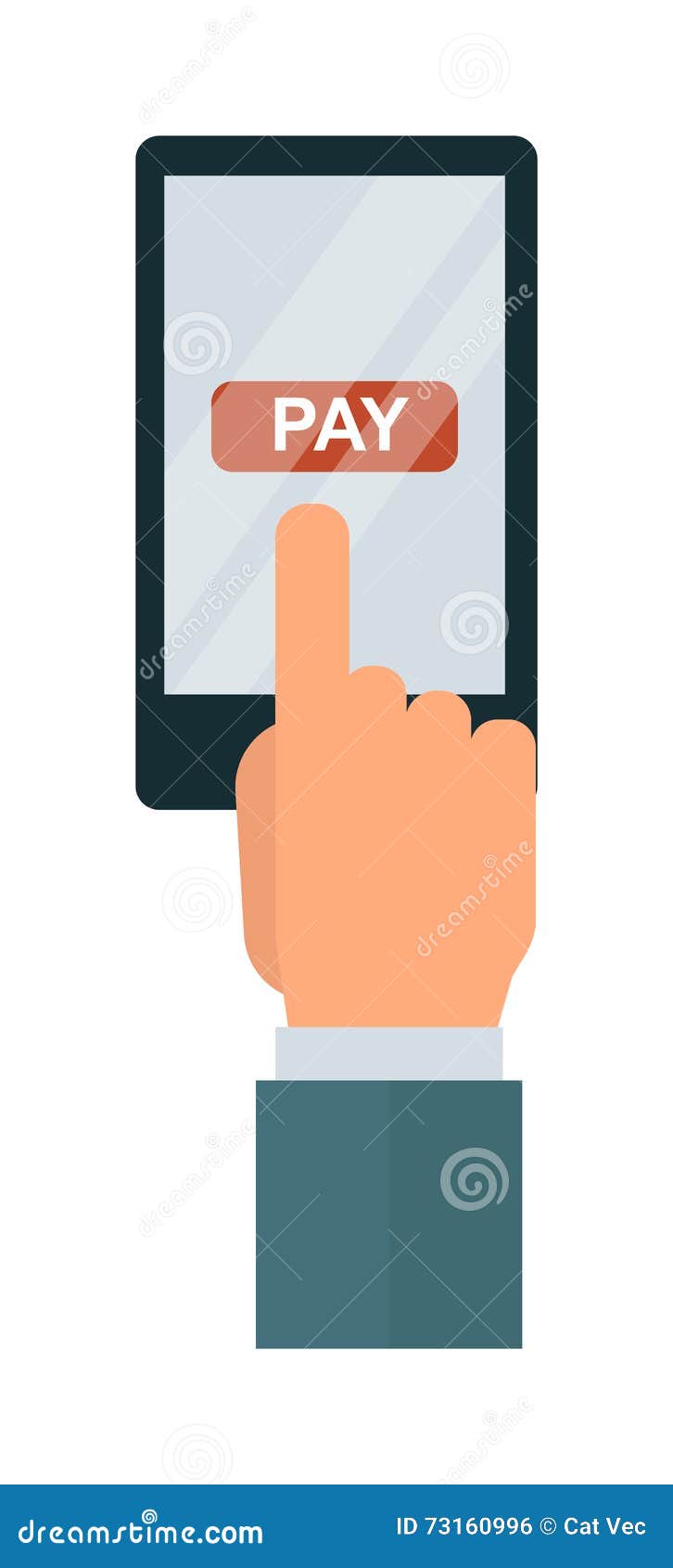 Touch Screen Hand Illustration. Stock Illustration - Illustration of ...