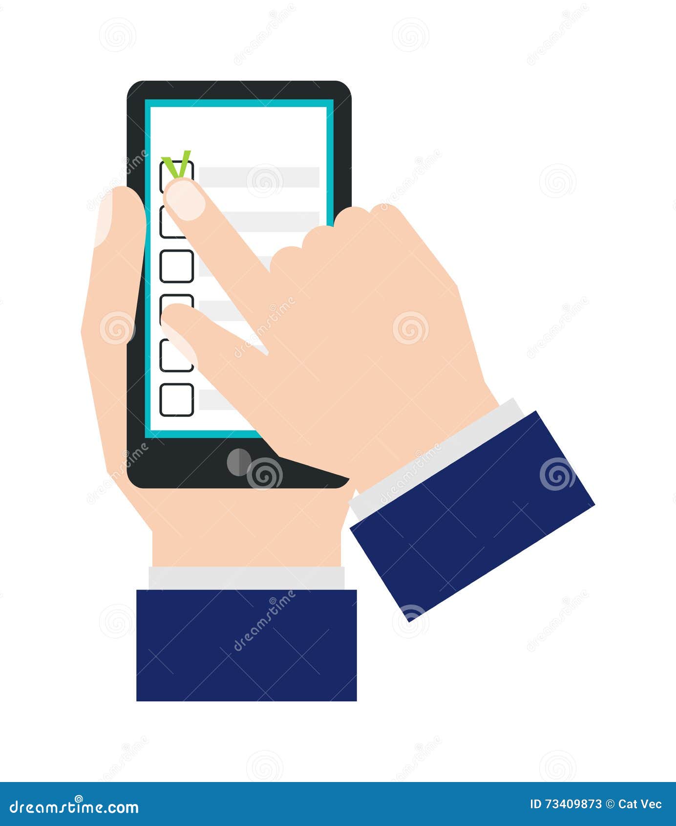 Touch Screen Hand Illustration. Stock Illustration - Illustration of ...