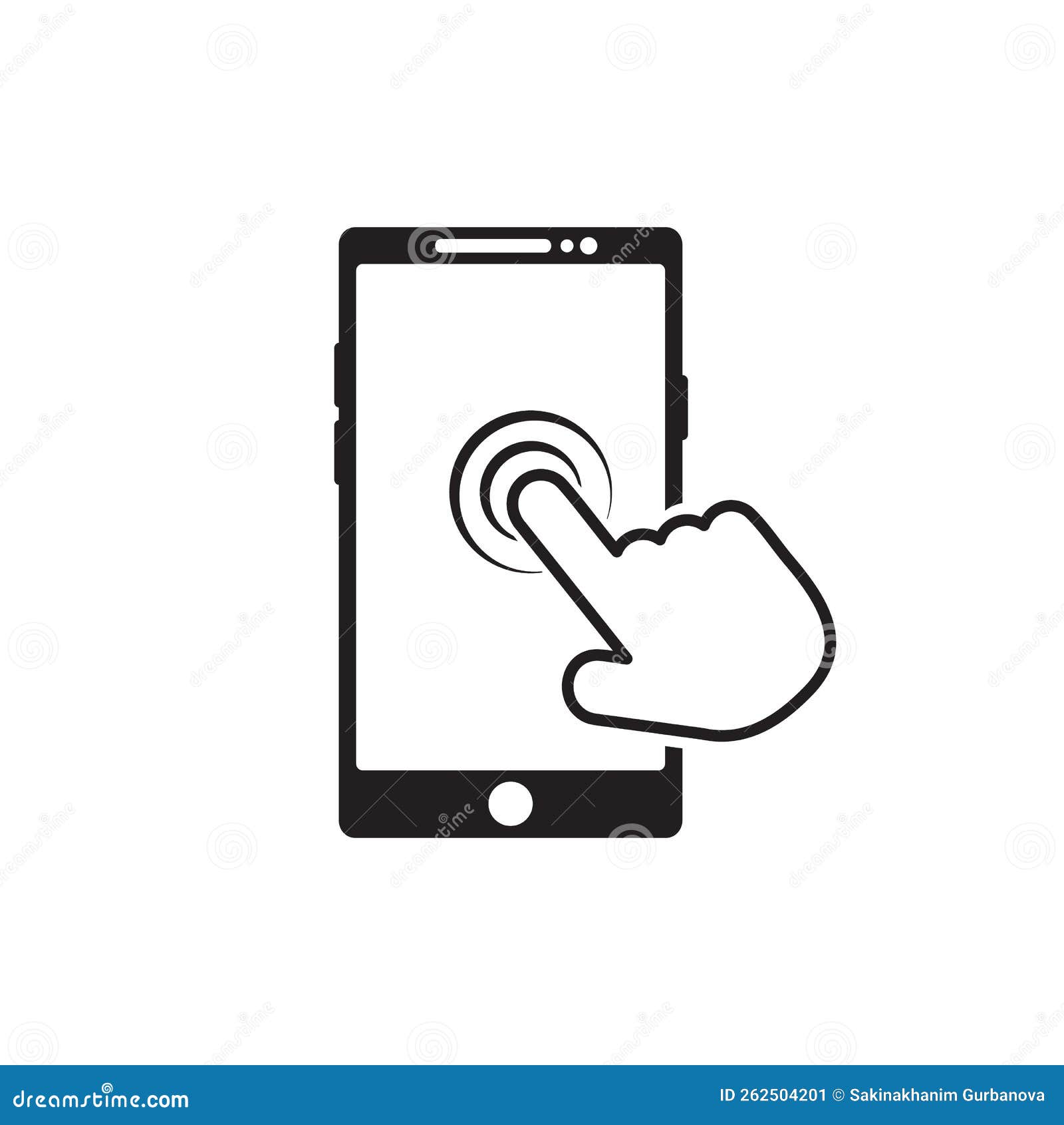Touch screen icon stock illustration. Illustration of press - 262504201