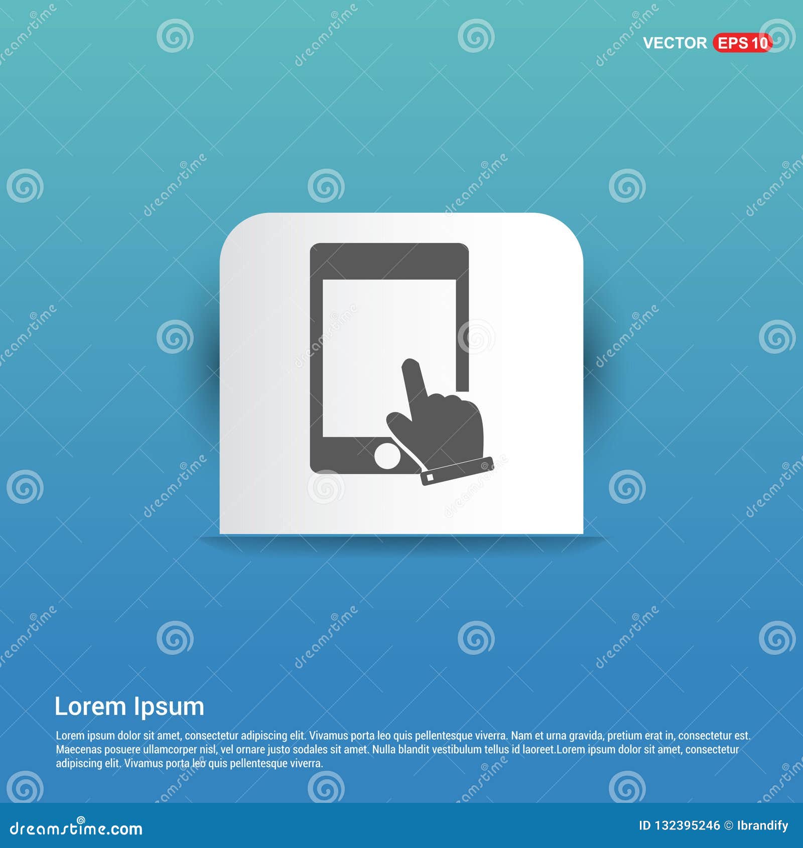 Touch Screen Icon - Blue Sticker Button Stock Vector - Illustration of ...